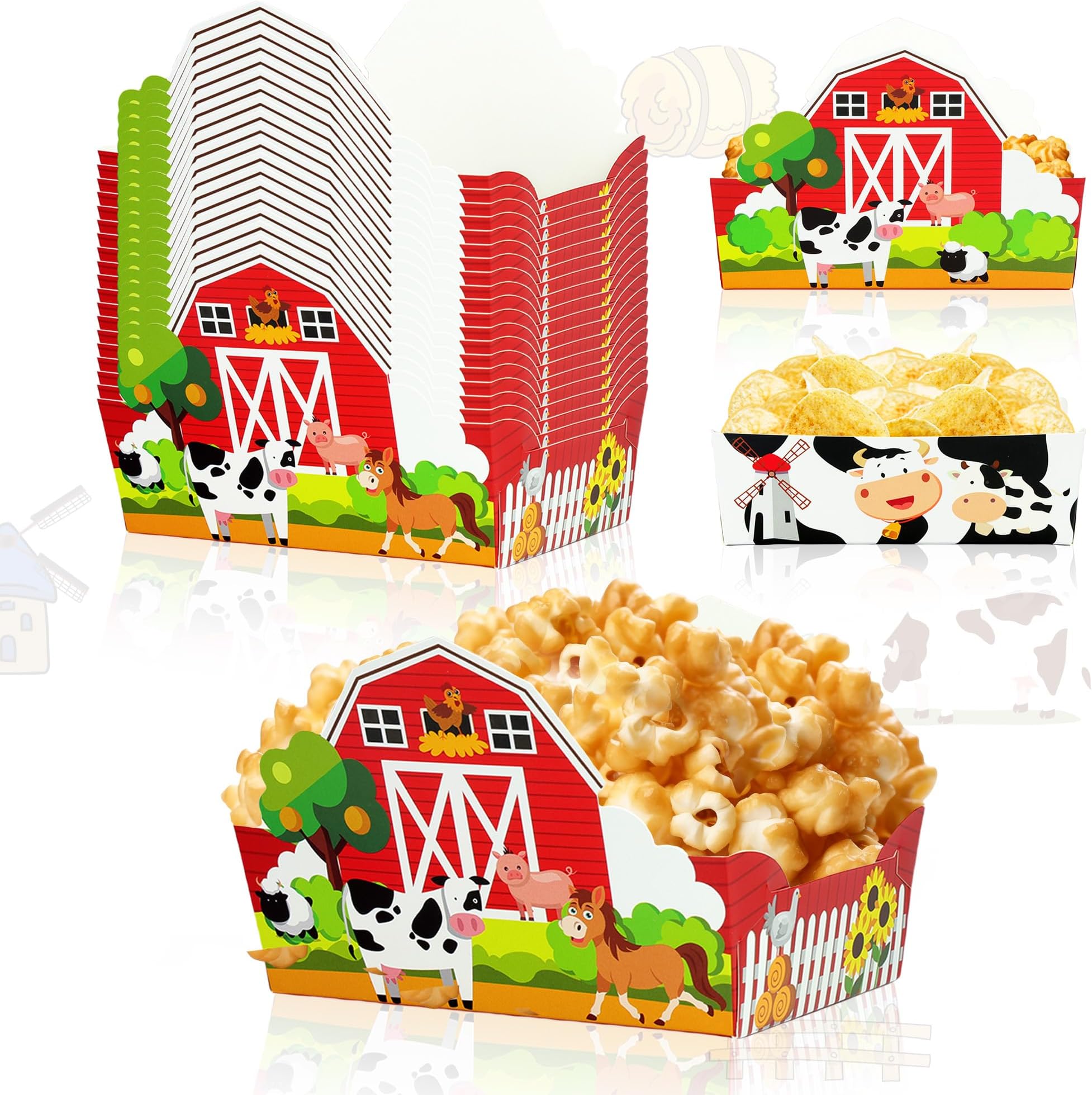 Amazon.com: Xustanina 24 Pcs Cartoon Story Paper Food Tray Disposable ...