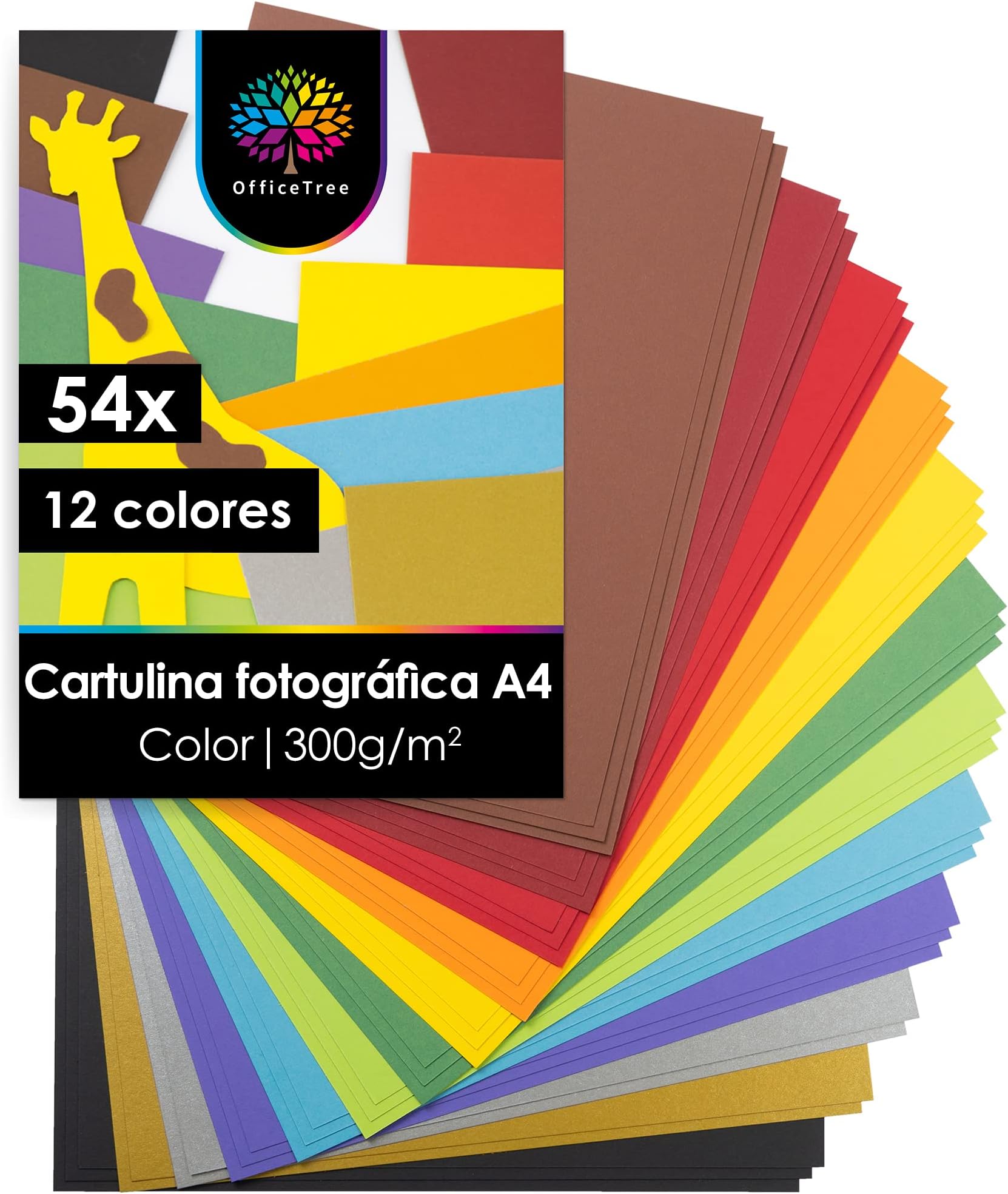 Cartulina apli din a4 170g/m2 colores intensos surtidos paquete de 50 ...