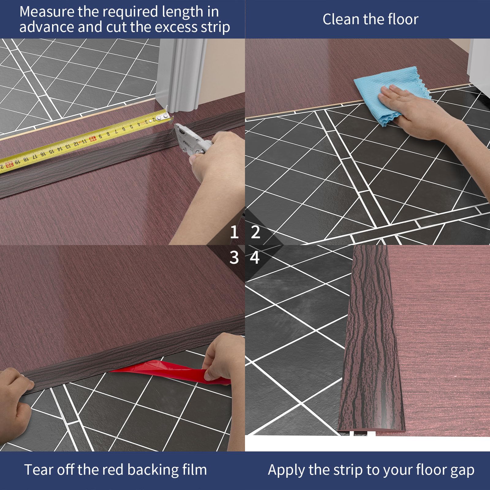 Snapklik.com : 16.4Ft Floor Transition Strip, Floor Cover Strips Self ...