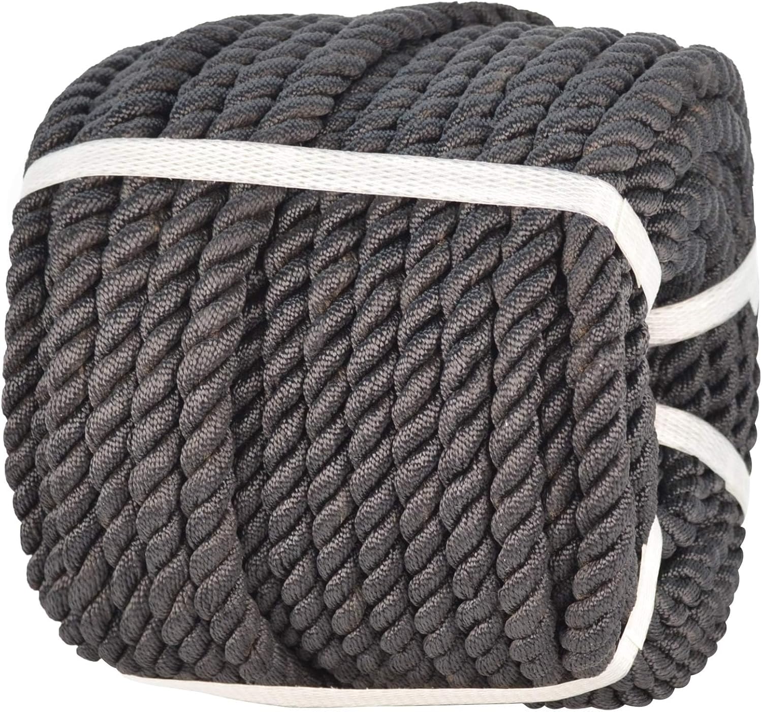 Twisted Polyester Rope (1/2 inch x 50 feet) Three Strand Strong Nylon ...
