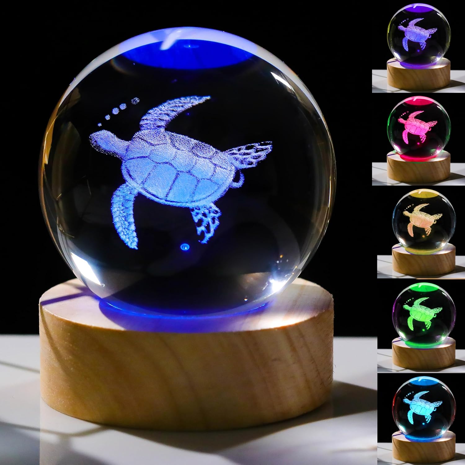 Amazon.com: 3D Sea Turtle Gifts for Women - Crystals Ball 60mm - Sea ...