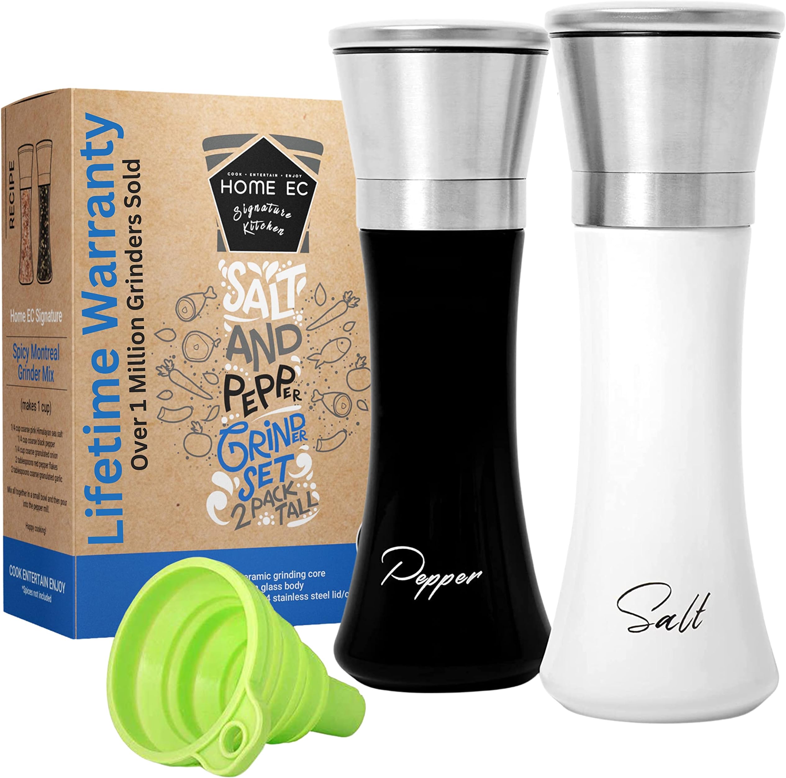 Amazon.com: Keyloland Salt and Pepper Grinder Set of 2 Packs, Stainless ...