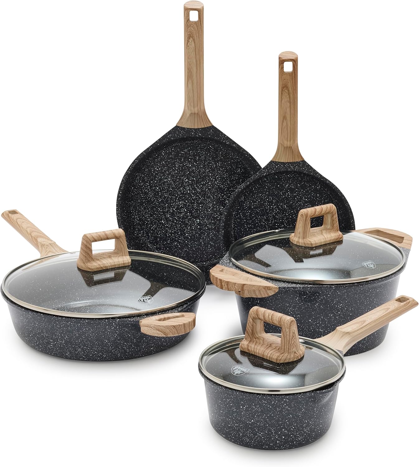 Amazon.com: GreenLife 8 Piece Ceramic Nonstick Cookware Set, Induction ...