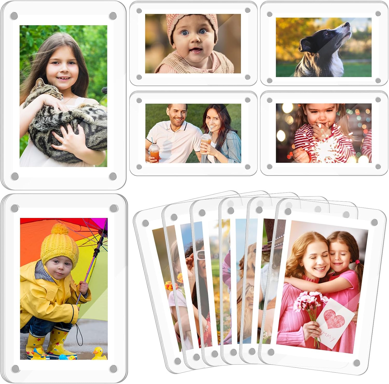 Amazon.com - Remerry 48 Pcs Acrylic Magnetic Photo Frame Back to School ...