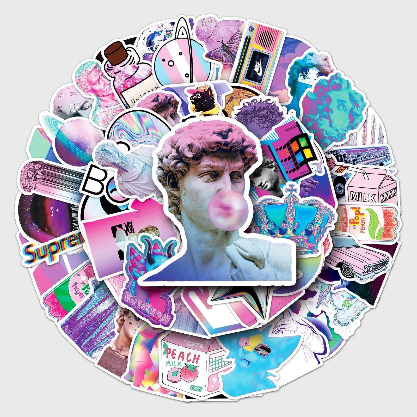 Amazon.com: LAGOM DREAMBOAT Landscape Vaporwave Art Fantasy Stickers ...