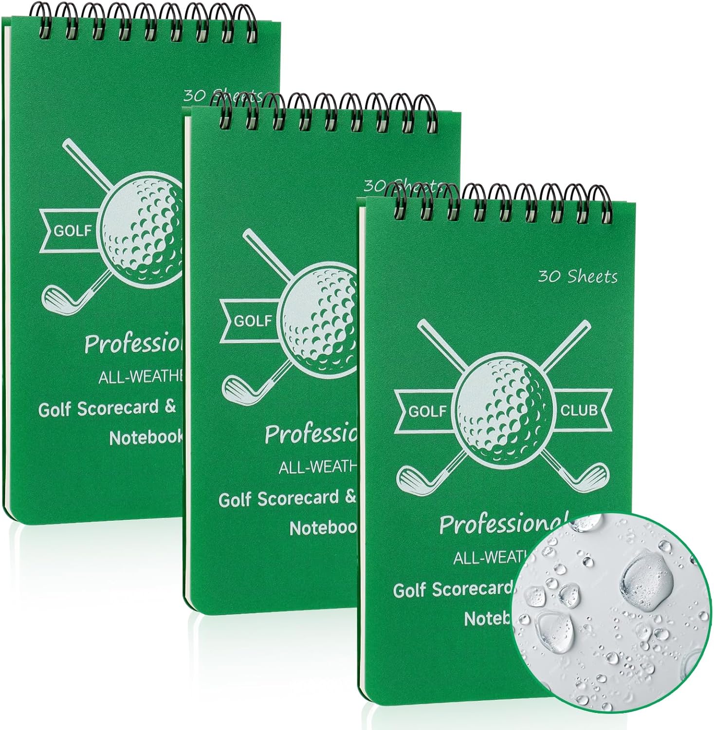 Amazon.com : 3 Pieces Waterproof Golf Notebook Golf Scorecard and ...