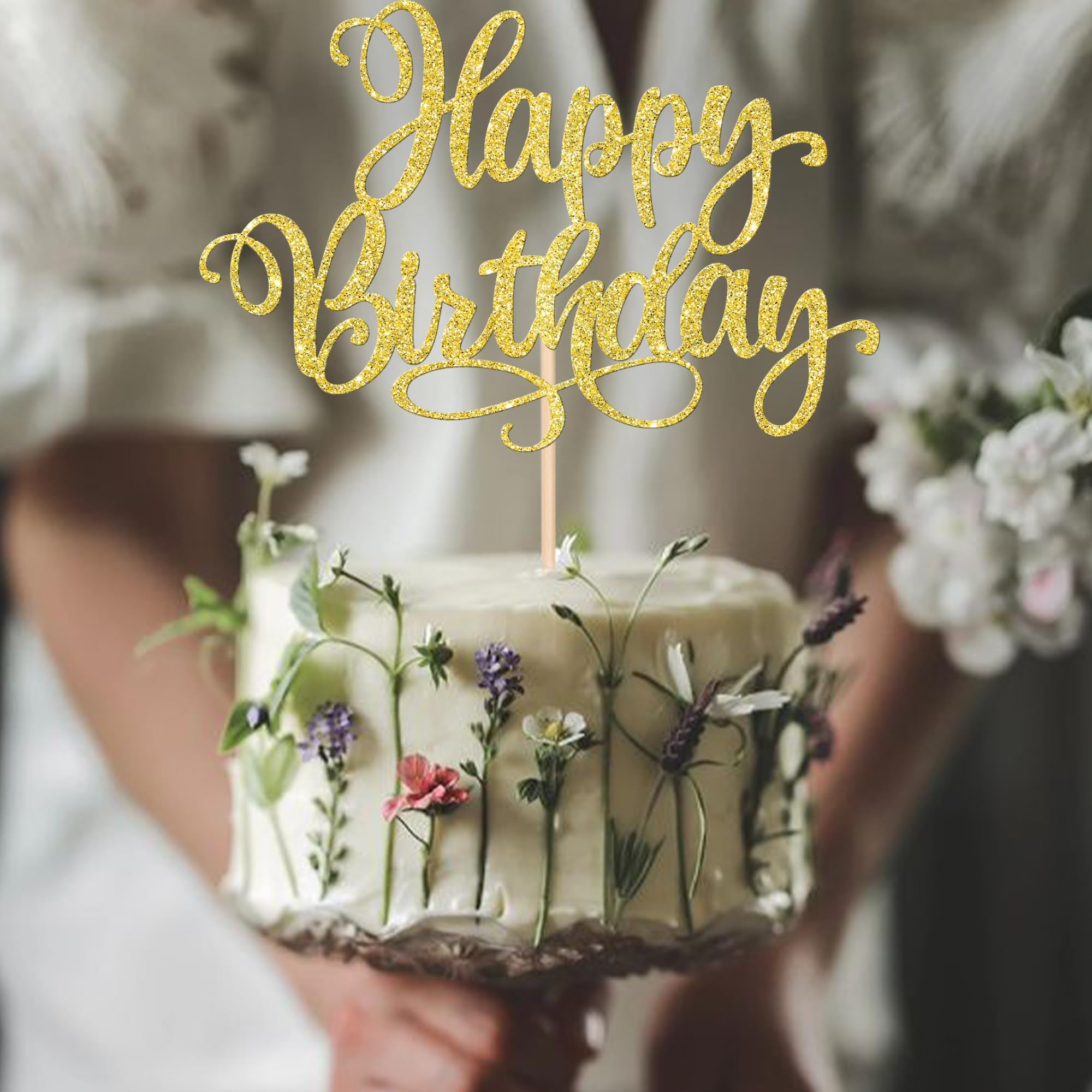 Snapklik.com : 1 PCS Happy Birthday Cake Topper Glitter Happy Birthday ...