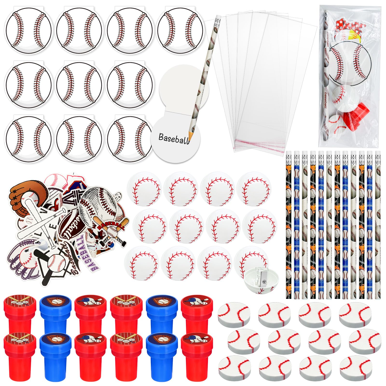 Amazon.com: 122 Pcs Baseball Party Favors Bulk,Baseball Goodie Bag ...