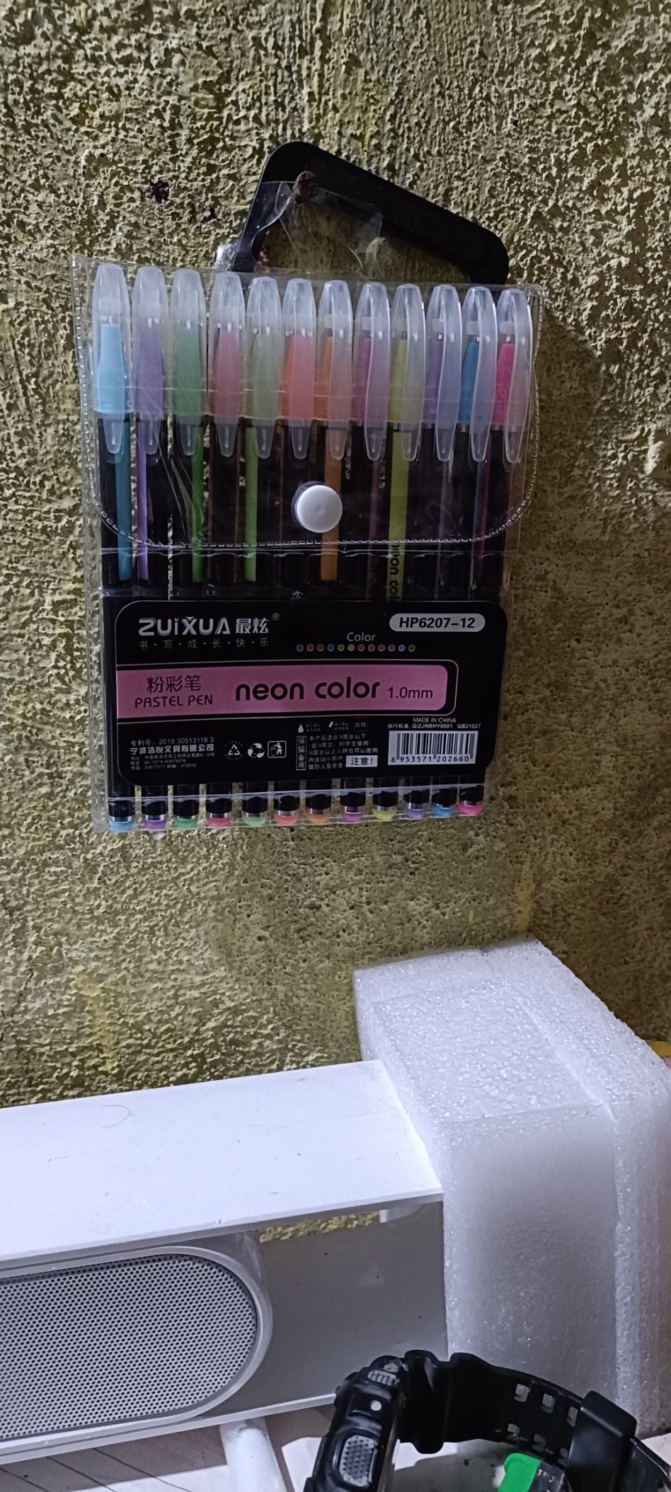 AmigozZ 12 Pcs Neon Color Gel Pen Set (12Pc Pastel Neon Pen Set),Black ...