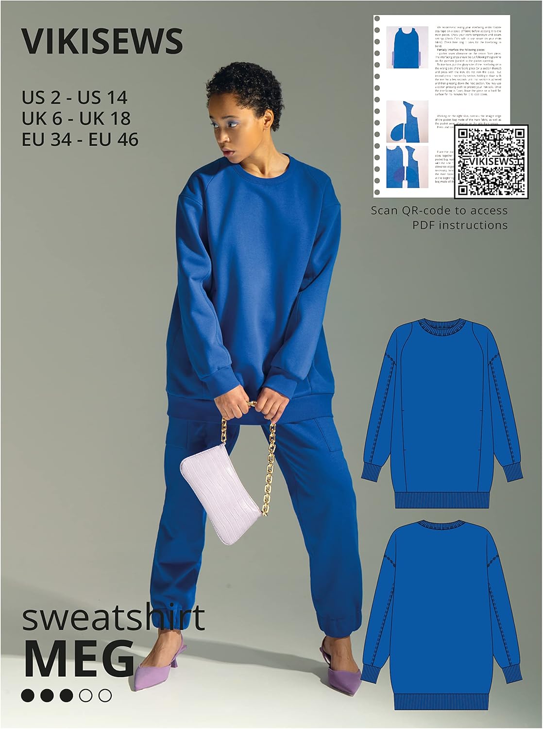Amazon.com: Vikisews Sewing Patterns for Women - Meg Sweatshirt Sewing Pattern for Women, Size ...