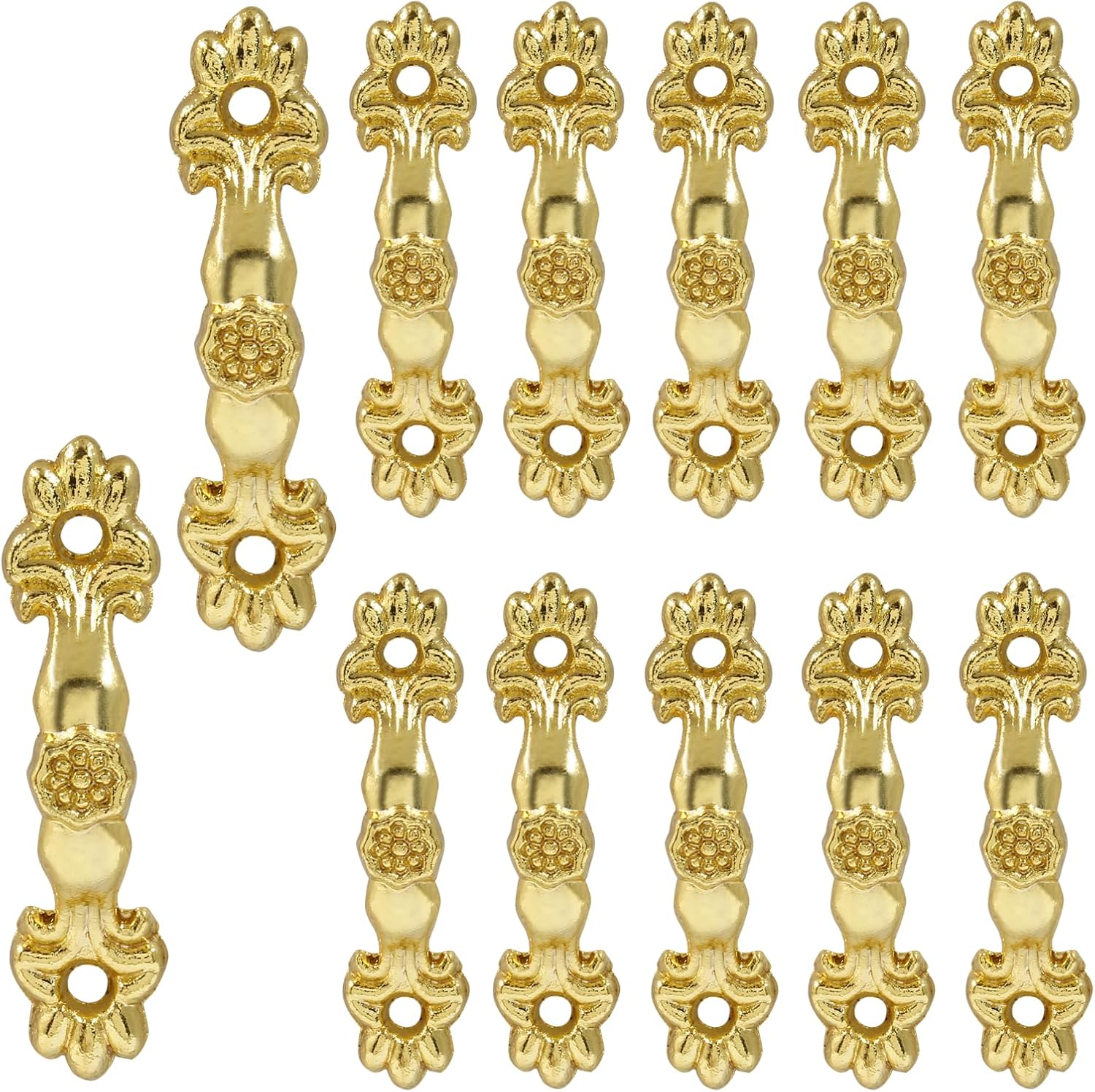 Aracombie 12 PCS Mini Vintage Cabinet Handles, Gold Decorative Drawer ...