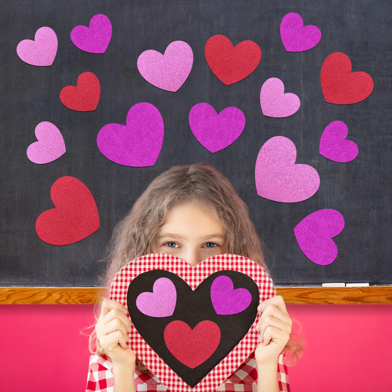 Snapklik.com : 90 Pcs Heart Cutouts Classroom Bulletin Board Decoration ...