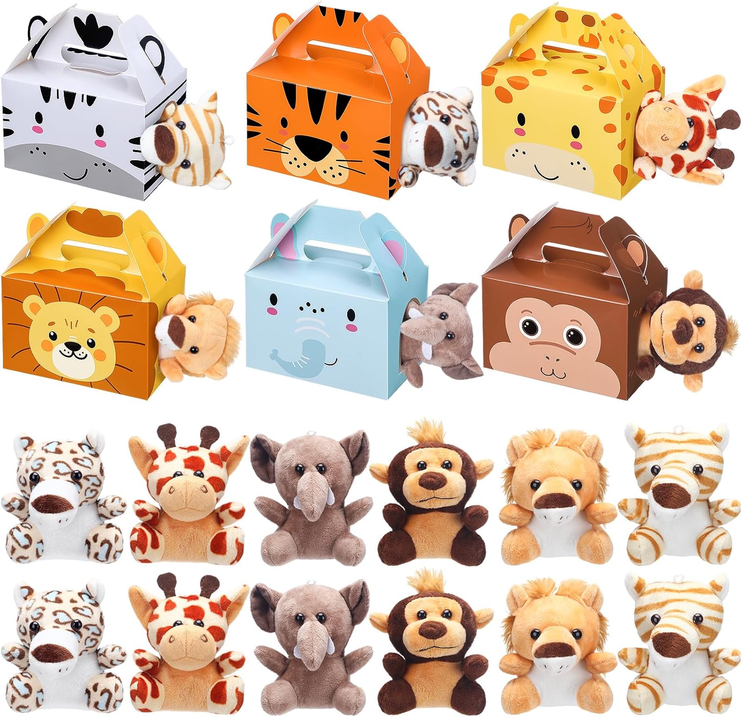 Amazon.com: 12 Pcs Safari Jungle Themed Favors Boxes with 12 Pcs Mini ...