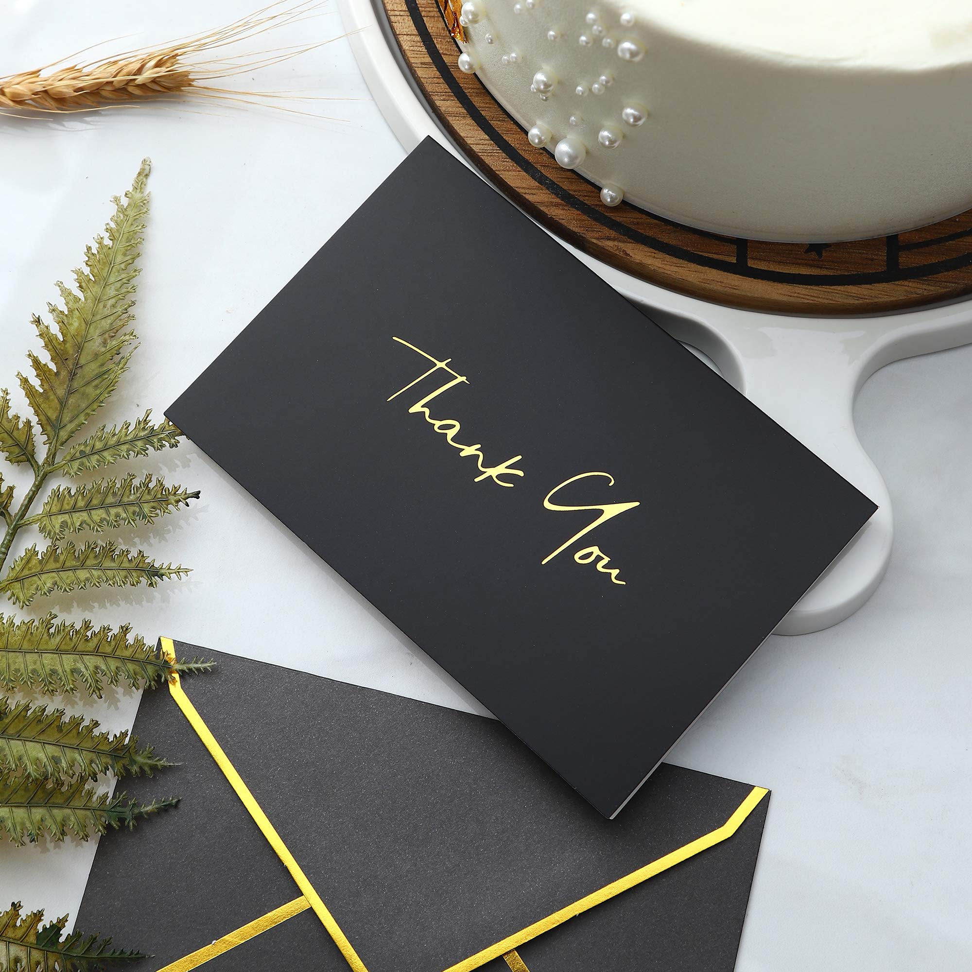 Black And Gold Thank You Notes Elegant Gold Thank You Stock