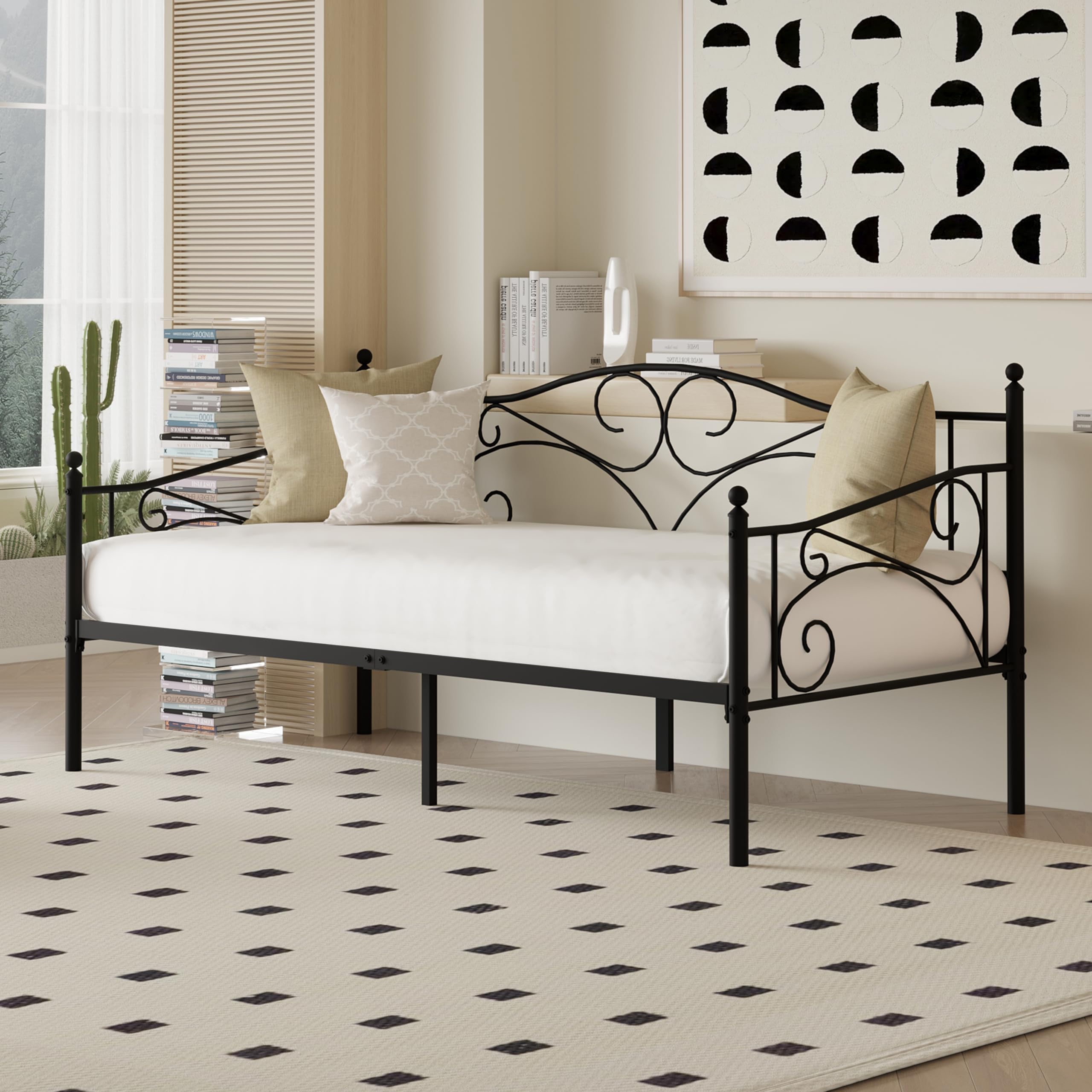 Amazon.com: GOFLAME Metal Daybed Frame Twin Size, 2-in-1 ...