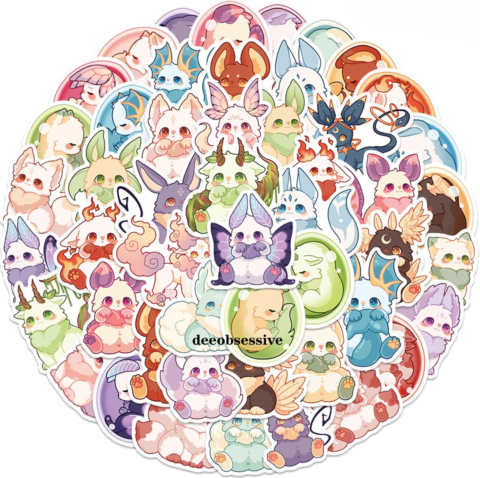 Amazon.com: 50pcs Fantasy Creature Stickers, Cute Cartoon Stickers for ...