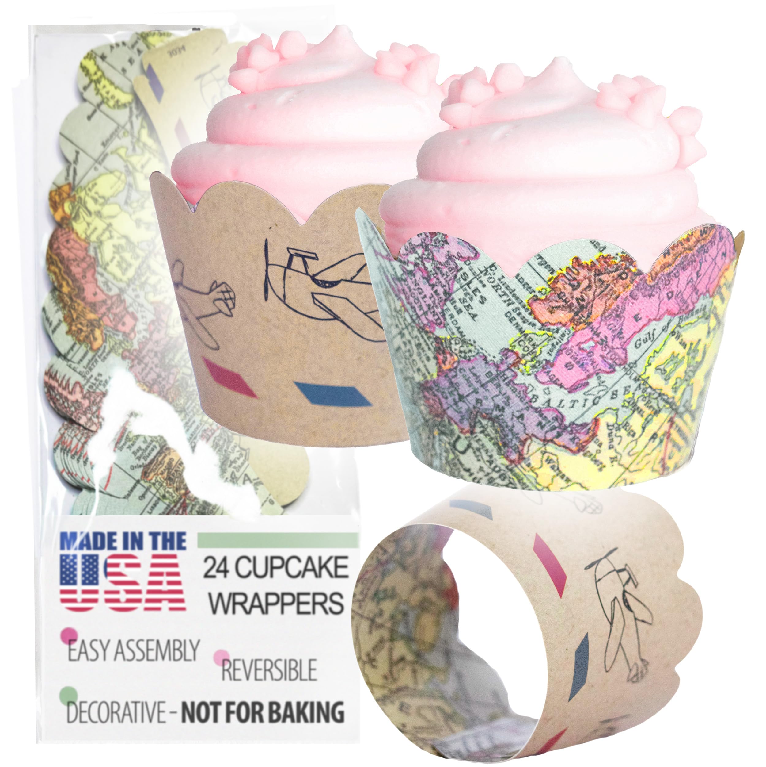 Amazon.com: Cupcake Wrappers - Wedding Adventure Awaits Bridal & Baby ...