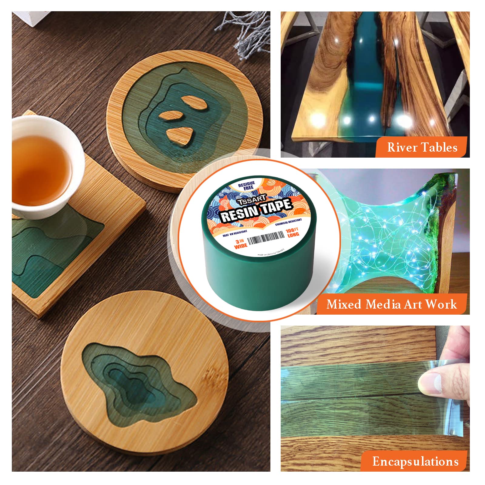 Snapklik.com : TSSART Resin Tape For Epoxy Resin Molding - Silicone ...