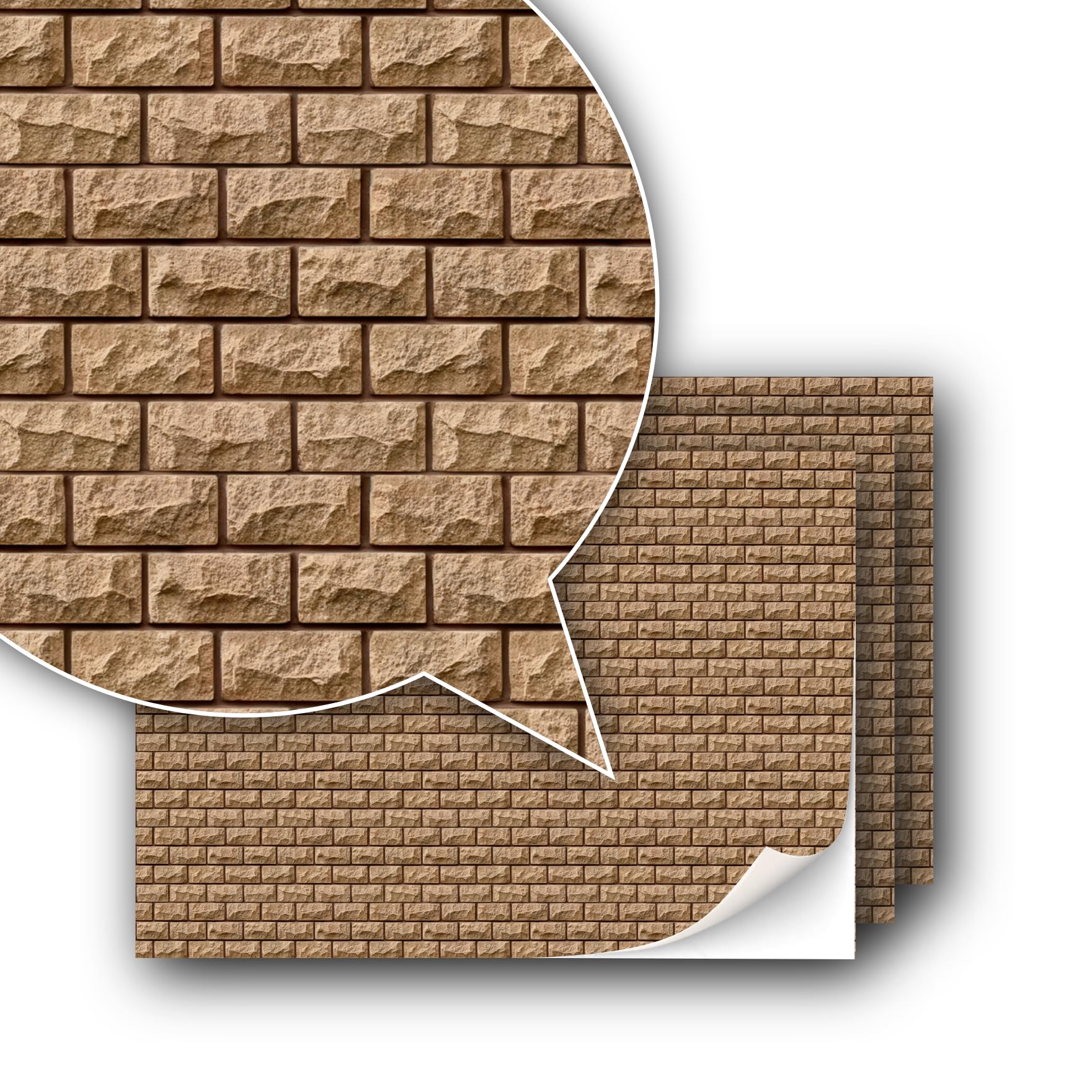 Amazon.com: 3 Sheets Self-Adhesive Decorative Film Wall Cladding for ...