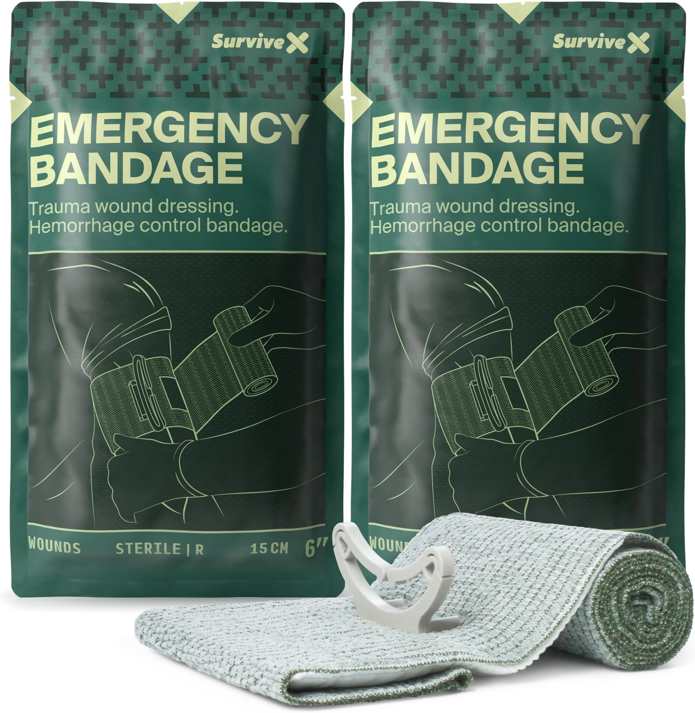 Amazon.com: SurviveX Israeli Pressure Bandage 6 Inch - Emergency ...