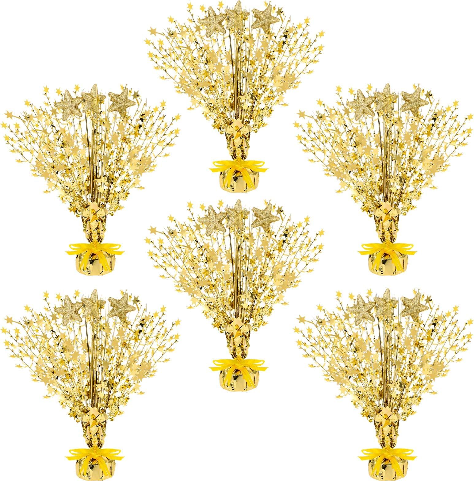 Amazon.com: Wenqik 6 Pcs Spray Centerpiece Foil Star Centerpieces ...