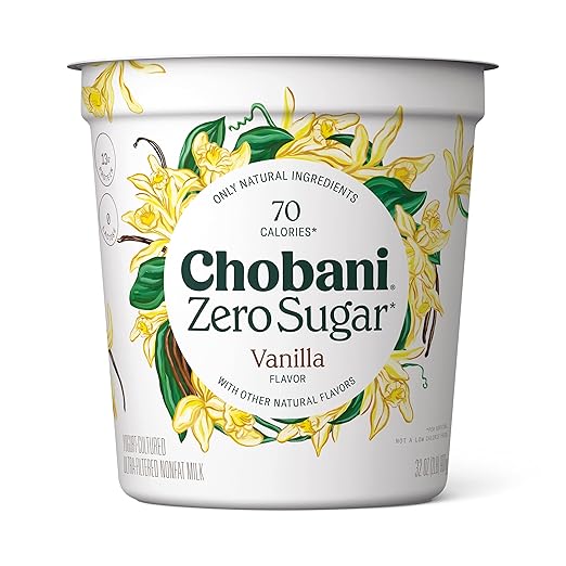 Amazon.com: Chobani with Zero Sugar Vanilla, 32 Oz : Grocery & Gourmet Food