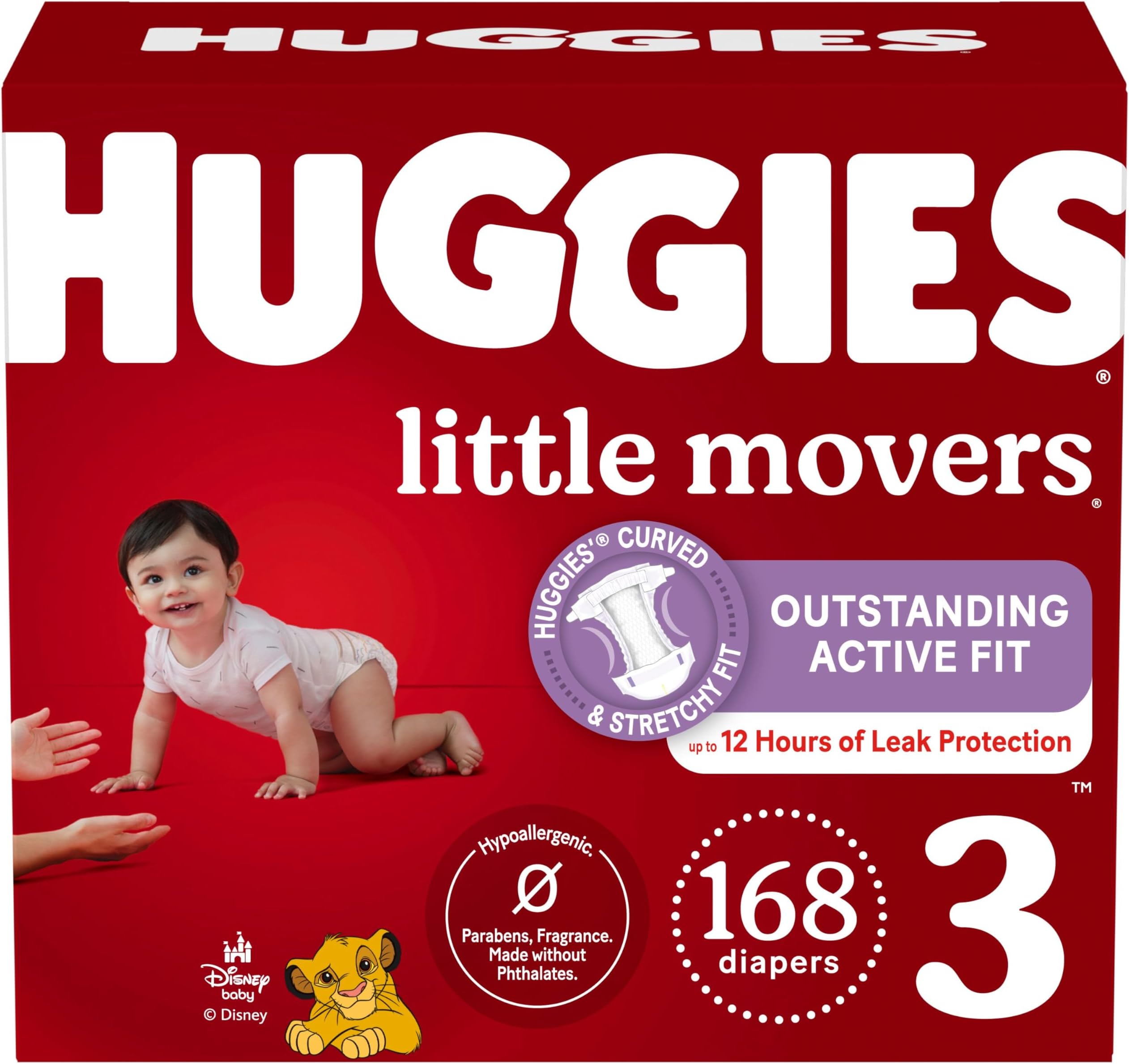 Amazon.com: Huggies Size 3 Diapers, Little Movers Baby Diapers, Size 3 ...