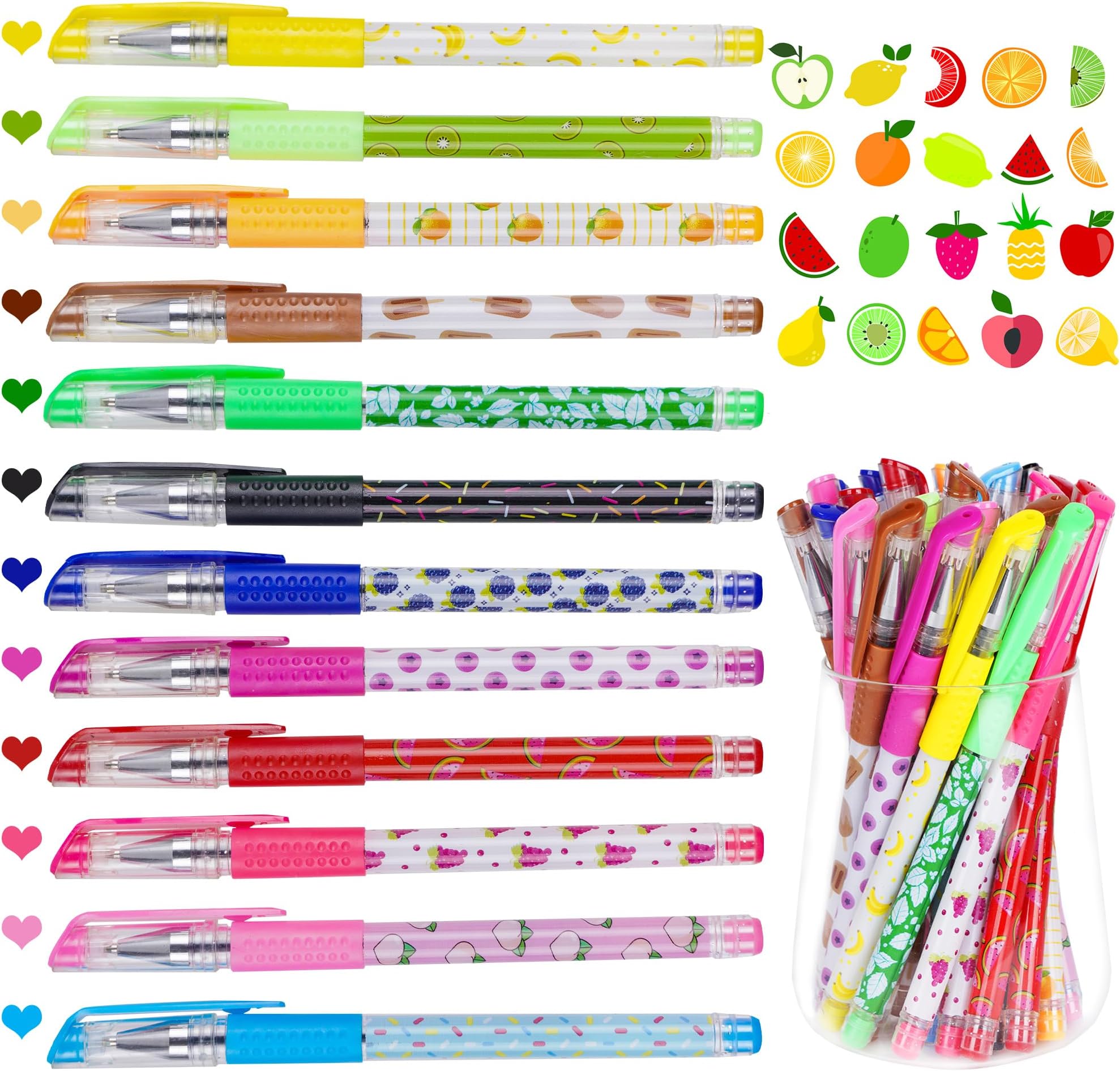 Amazon.com: SAIWEILAI ONLINE 48 Pieces Fruity Scented Gel Pens Scented ...