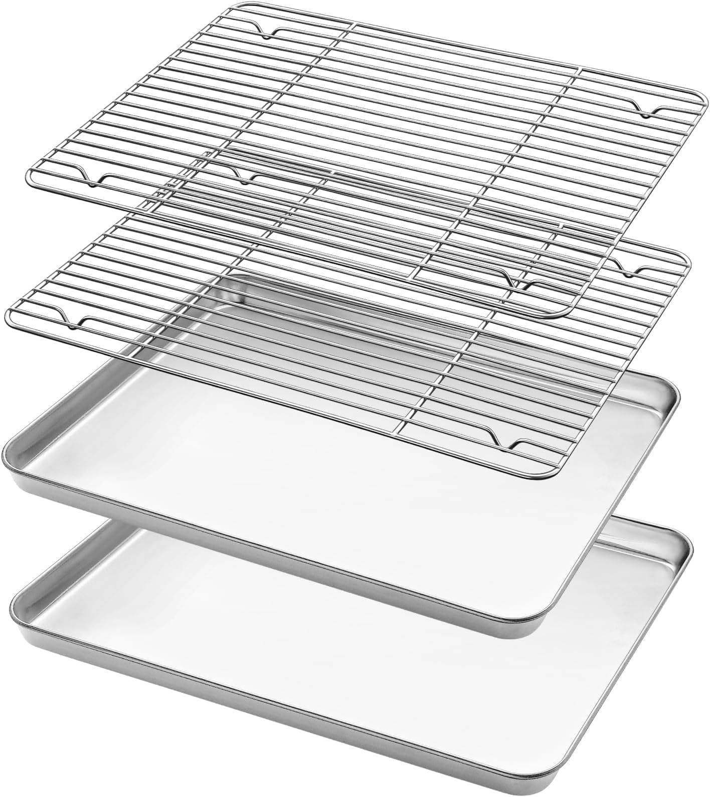 Amazon.com: Baking Sheet with Wire Rack Set: 3 Baking Pans + 3 Cooling ...