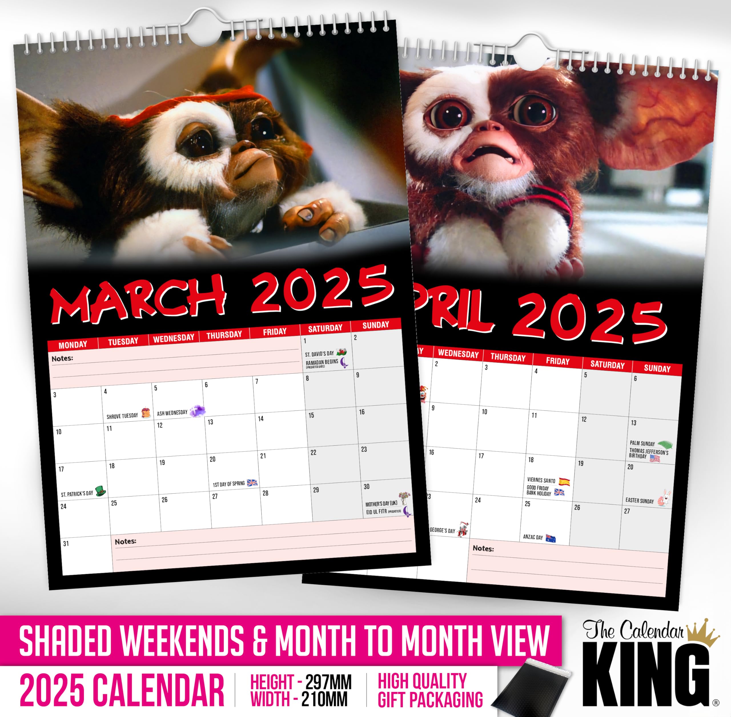 The Calendar King // Gizmo – Gremlins – 2025 Wall Calendar (Full Colour ...