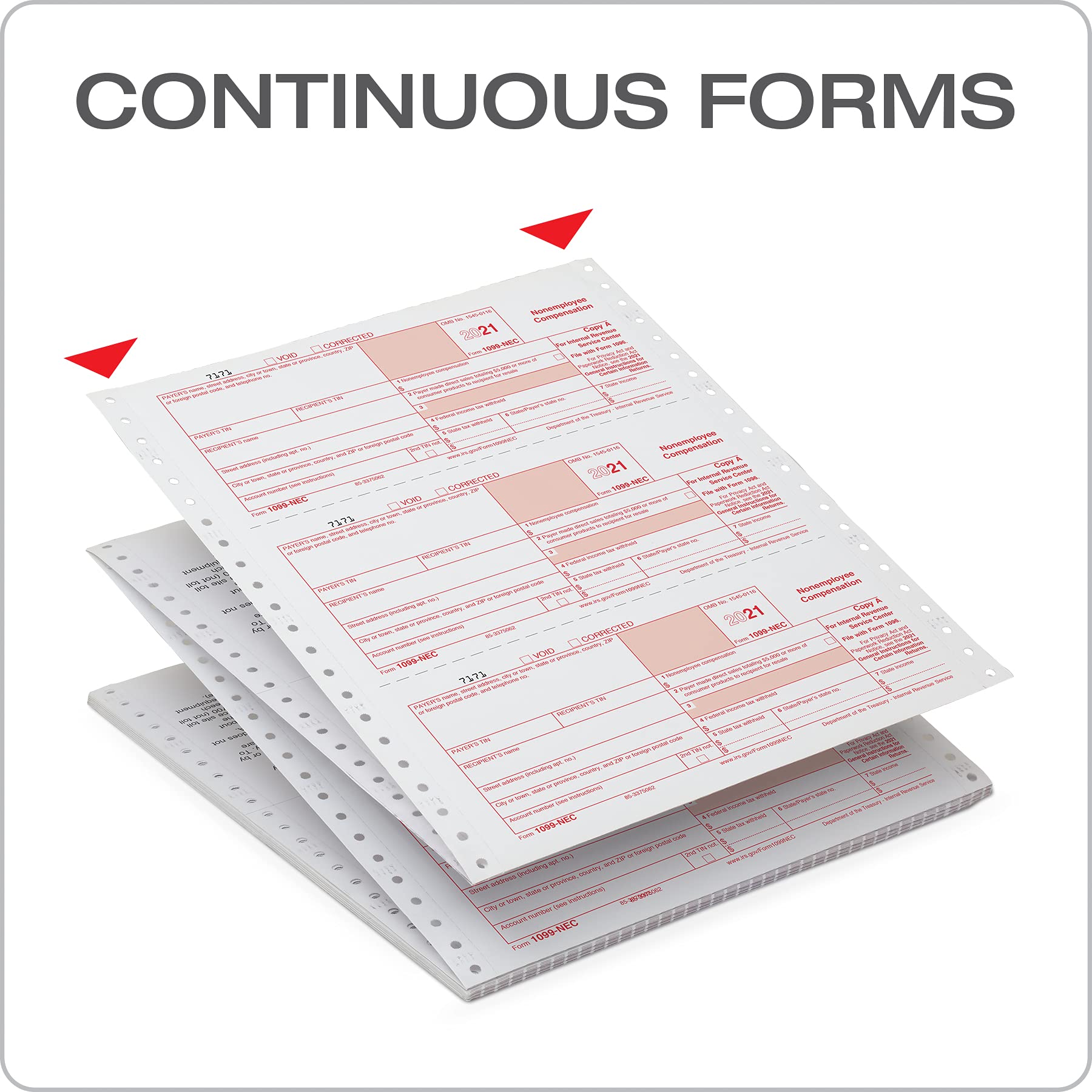 Snapklik.com : Adams 1099 NEC 3 Up 2021 Continuous Forms, 4 Part ...