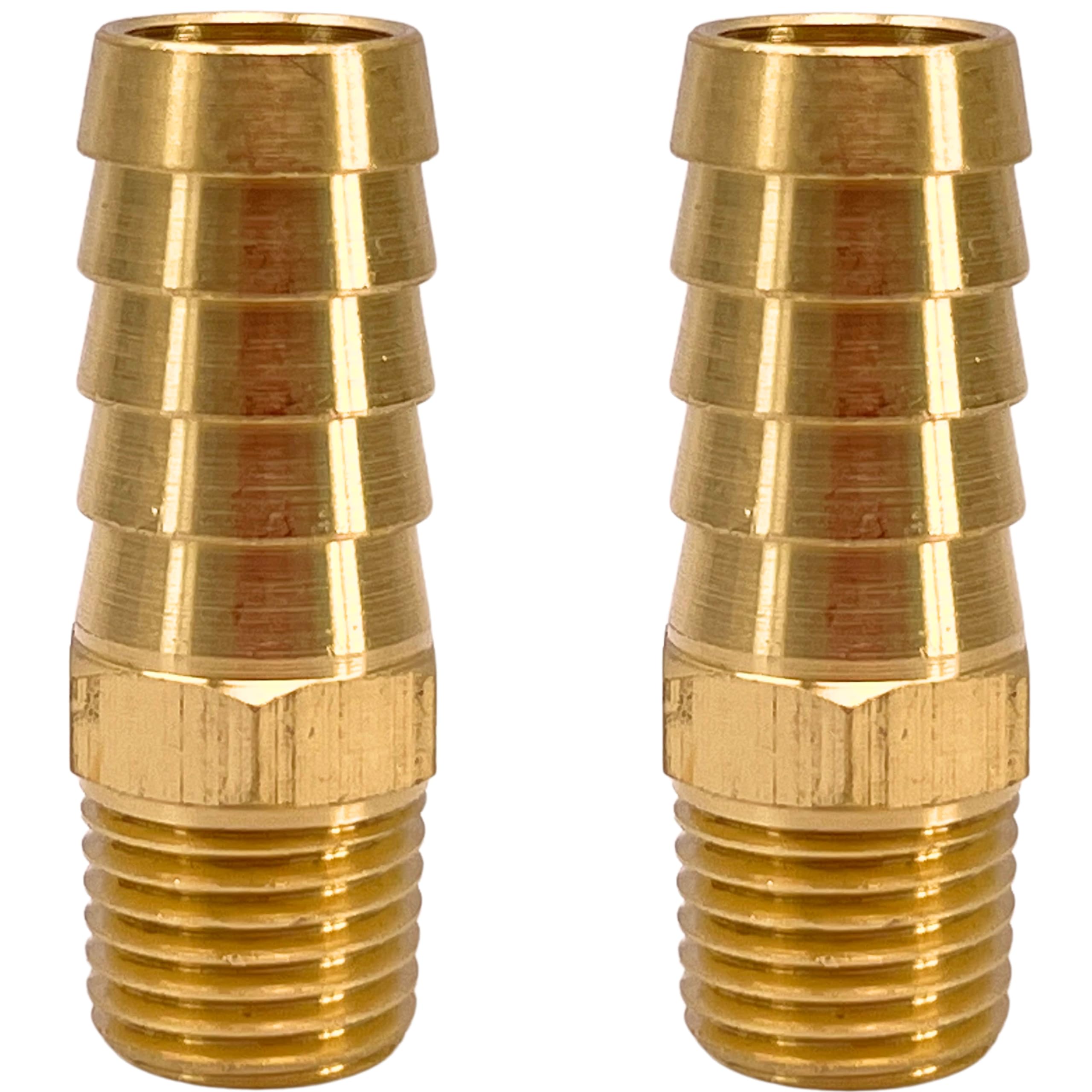 Amazon.com: 2pcs Brass Hose Barb Fitting,1/2" Barb x 1/4" NPT Male, Adapter, NPT Male to Barb ...