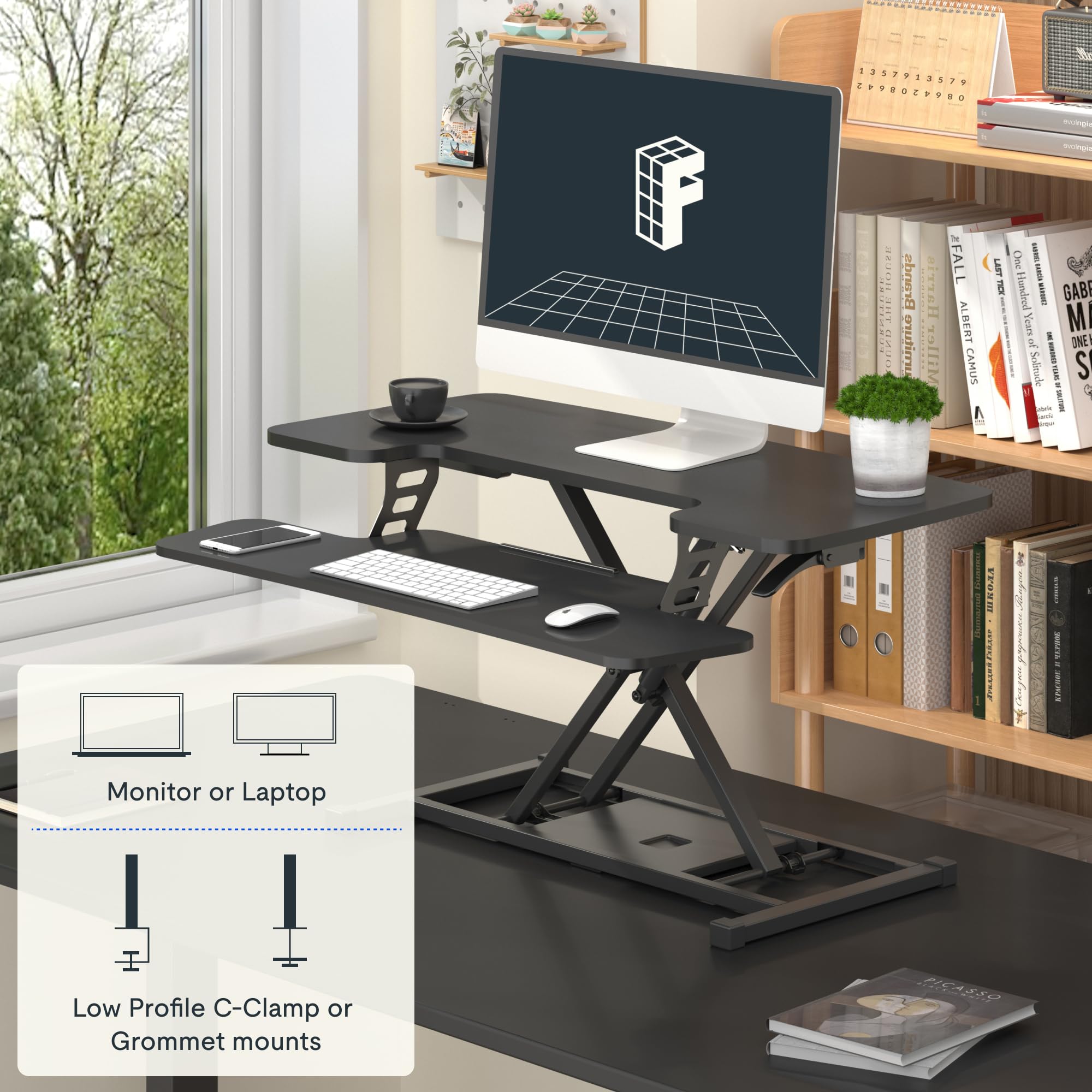 Snapklik.com : FLEXISPOT 36-inch Standing Desk Converter Height ...