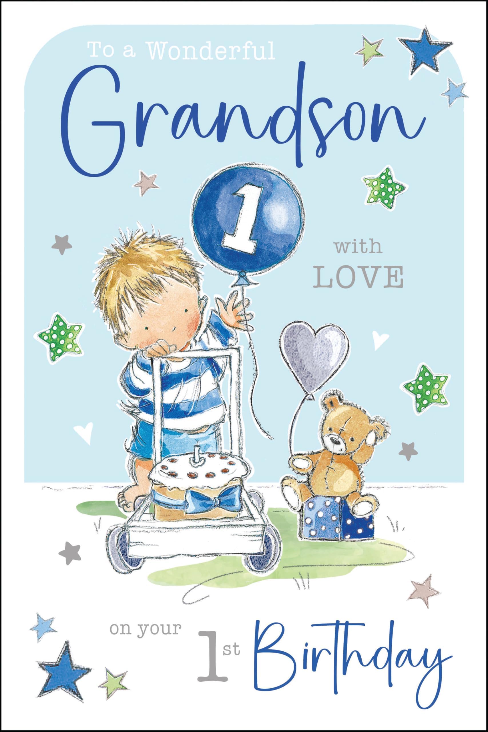 Jonny Javelin Wonderful Grandson 1st Birthday Card - Happy Birthday ...