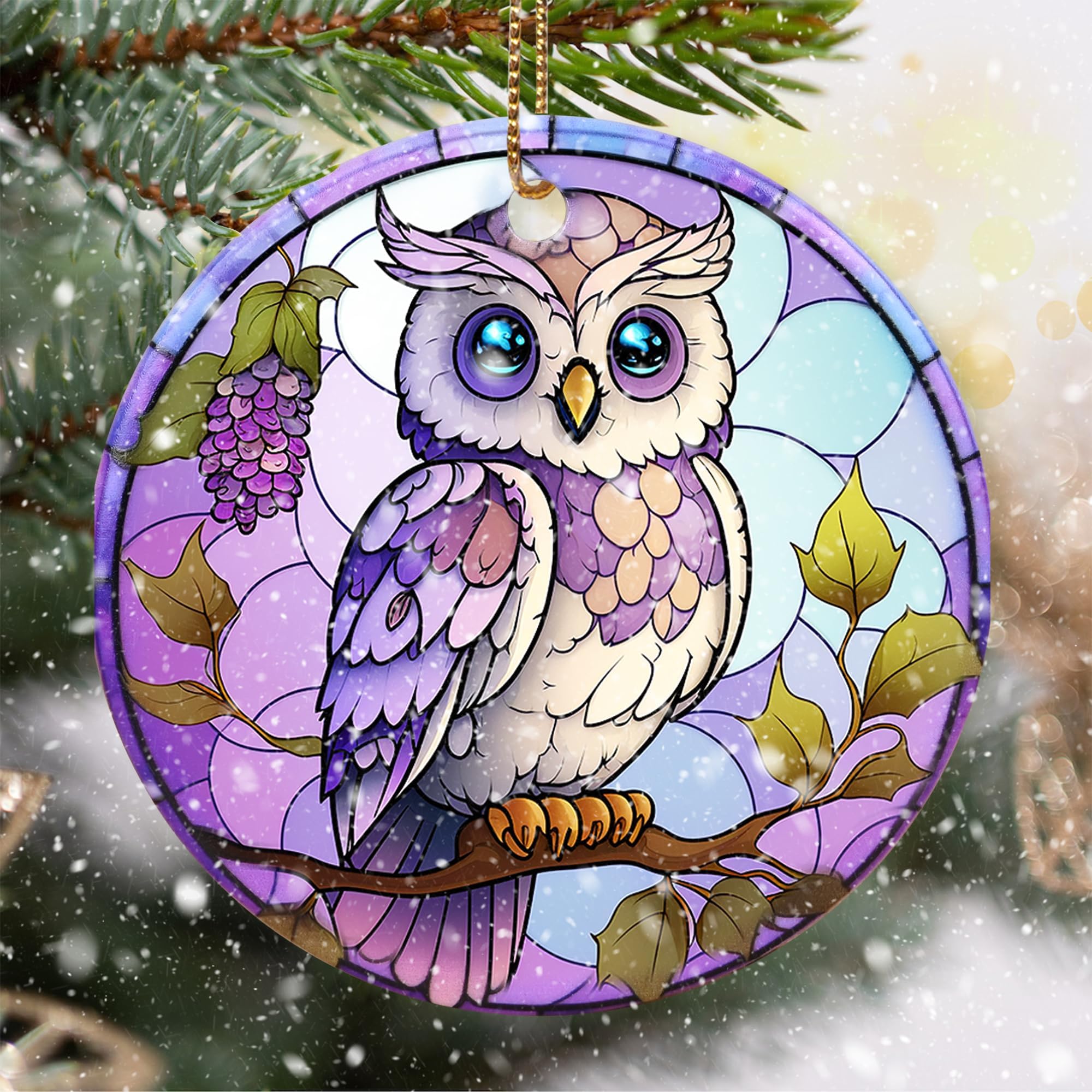 Amazon.com: Touber Stained Ceramic Wolf Ornament - Wolf Christmas ...