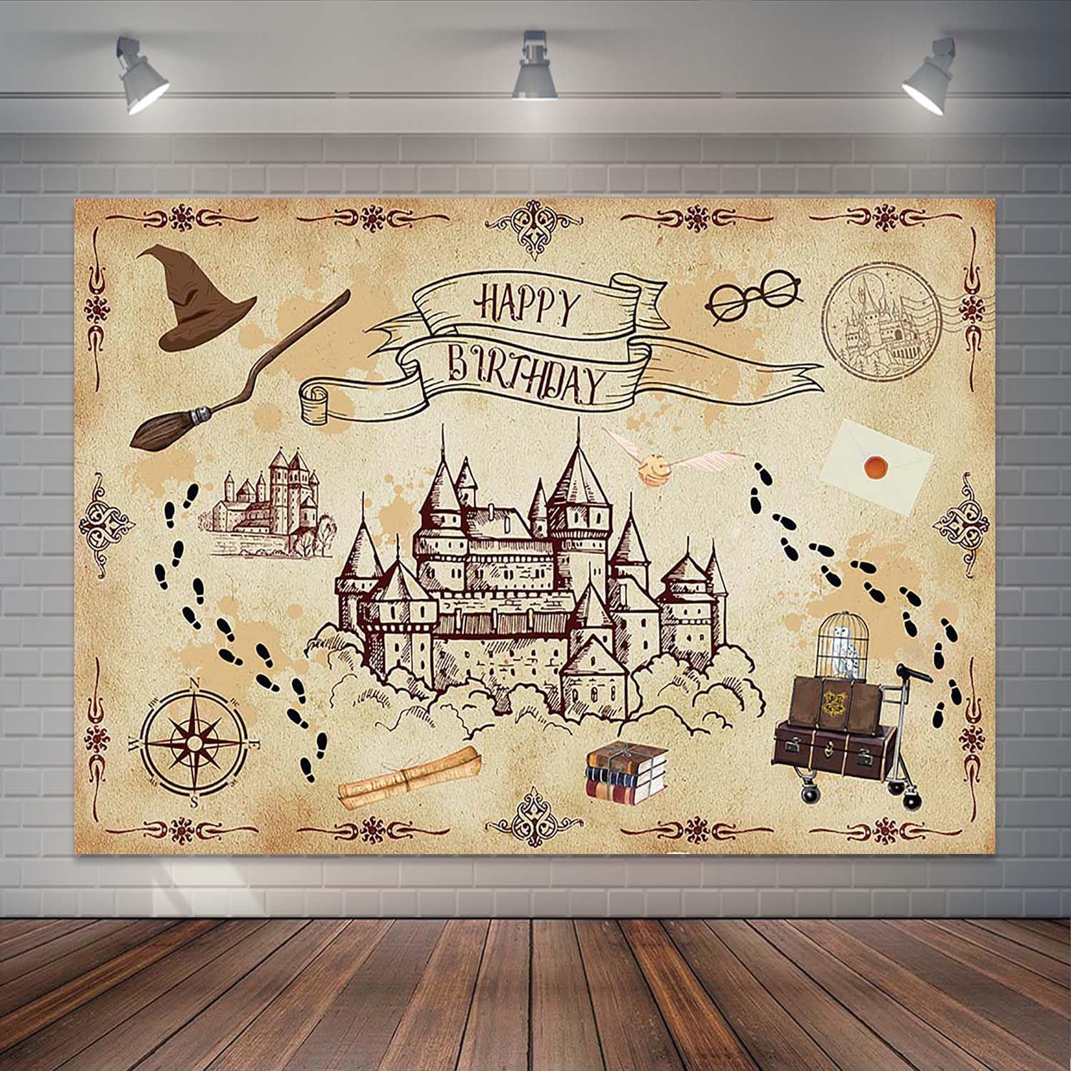 Amazon.com : Joliaco Wizard Birthday Backdrop Magic School Wizard ...