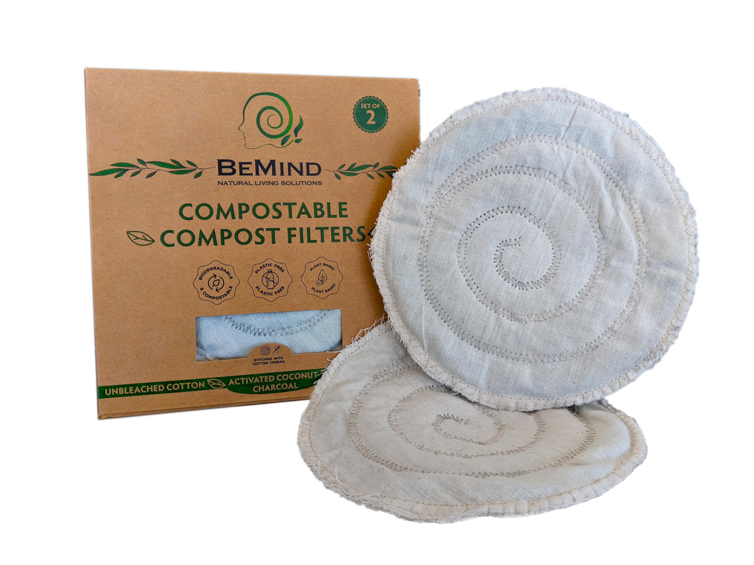 Amazon.com : BeMind Compostable Compost Bin Filters(2)Plastic Free ...