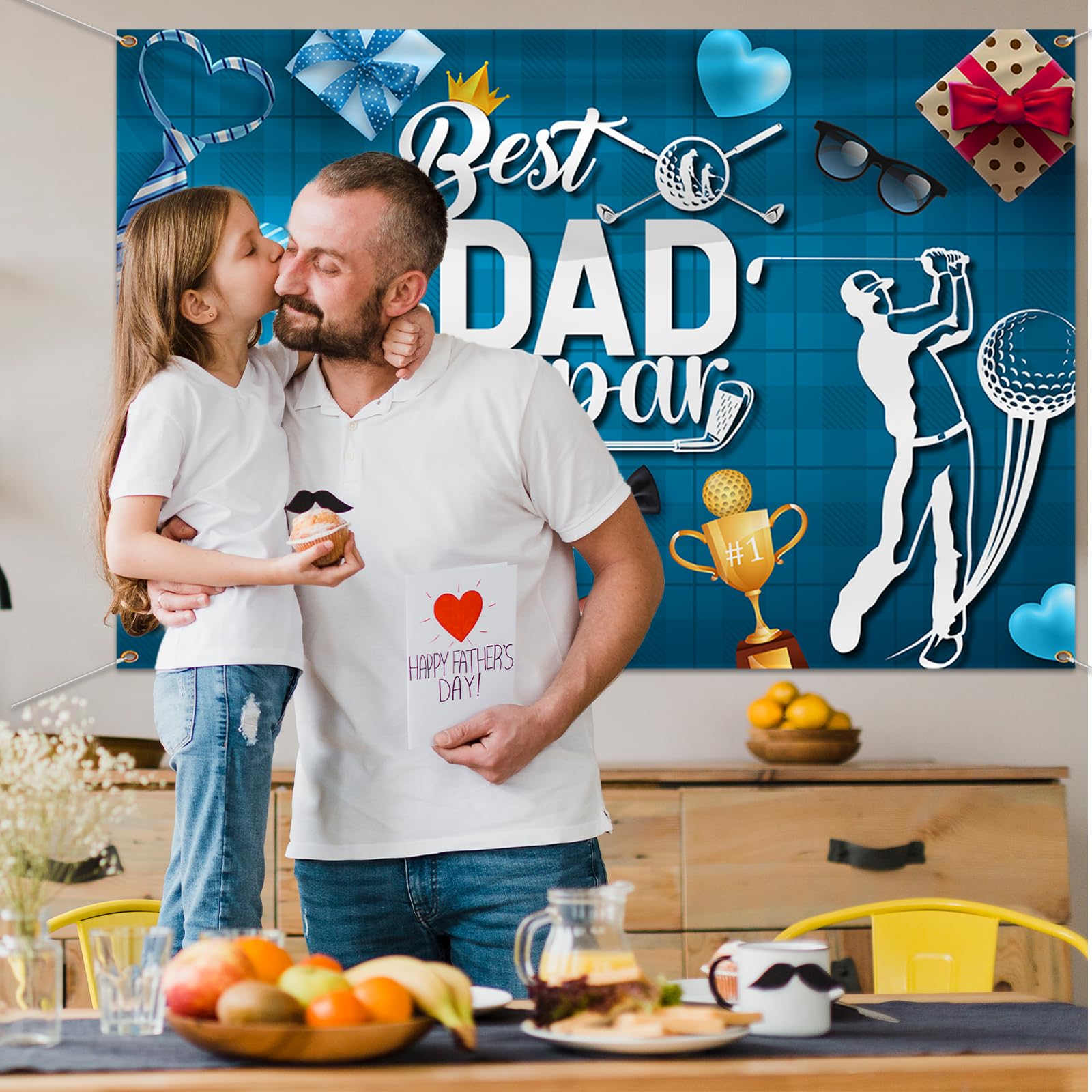 Snapklik.com : Happy Fathers Day Backdrop Happy Fathers Day Banner Blue ...