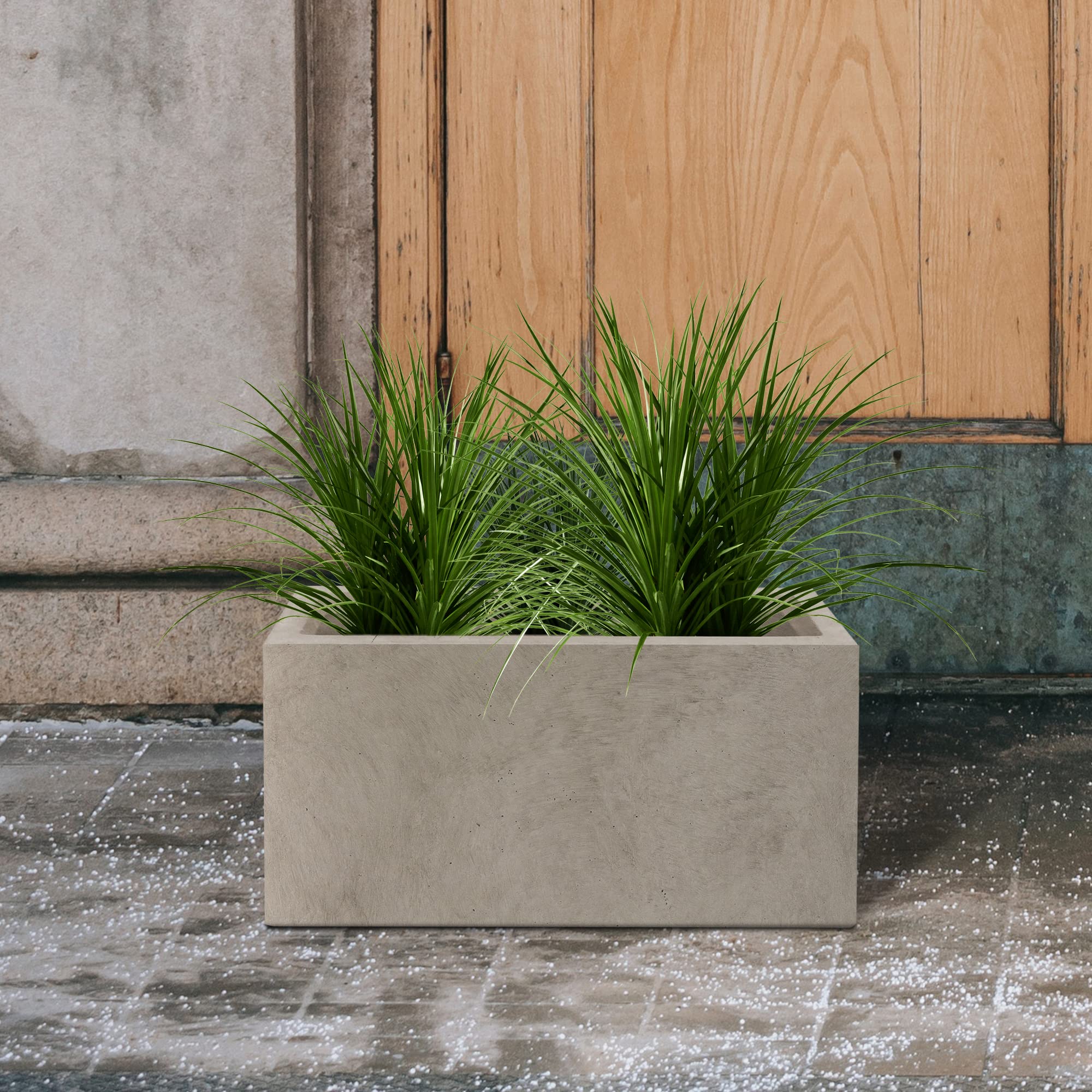 Snapklik.com : Kante 23.6" L Rectangular Concrete Planters, Outdoor ...