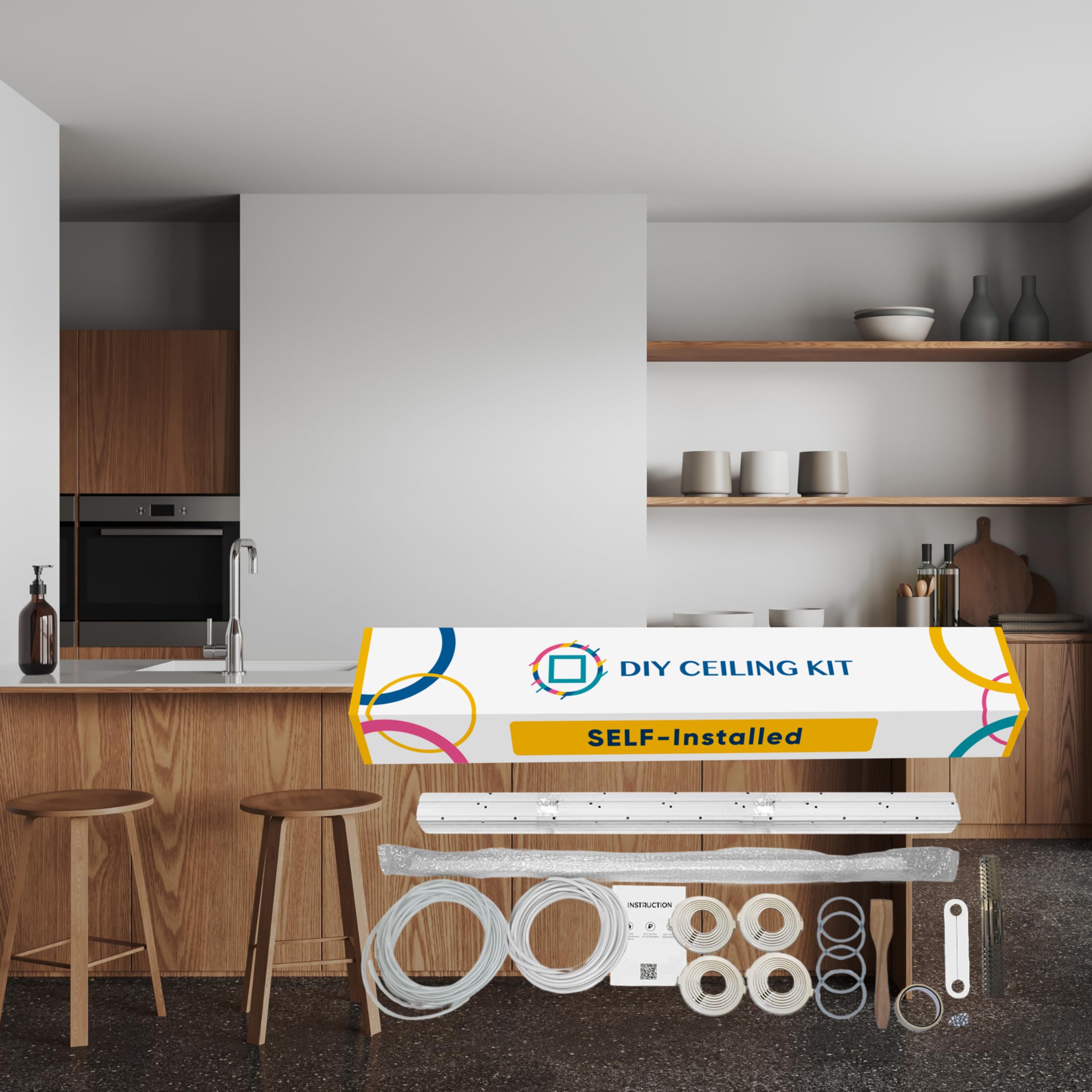 DIY Stretch Ceiling Room - Easy Install Suspended Ceiling Grid with ...