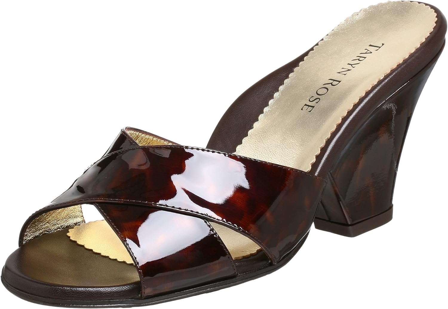 Amazon.com | Taryn Rose Women's Diol Open Toe Criss Cross Wedge,Dark ...