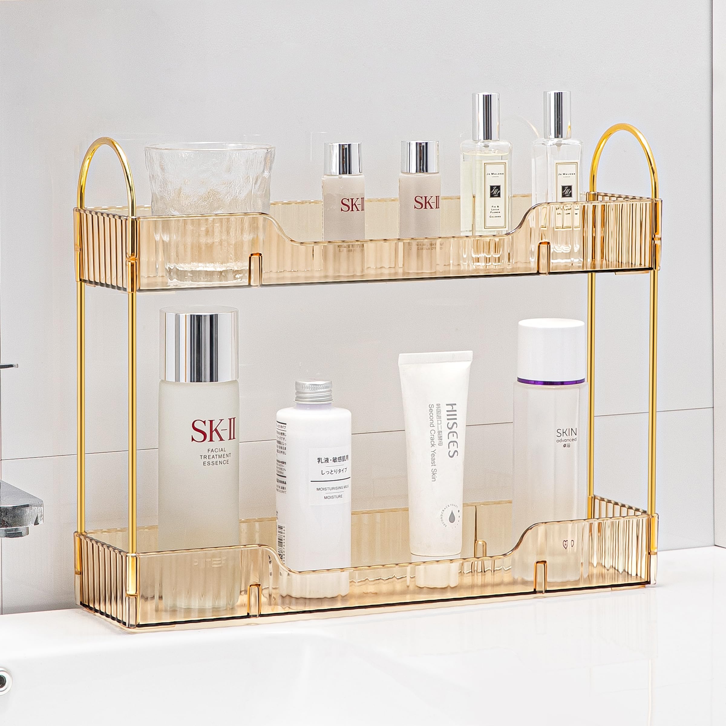 Amazon.com: YCIA&DONE 2 Tiers Narrow Vanity Makeup Organizer, Bathroom ...