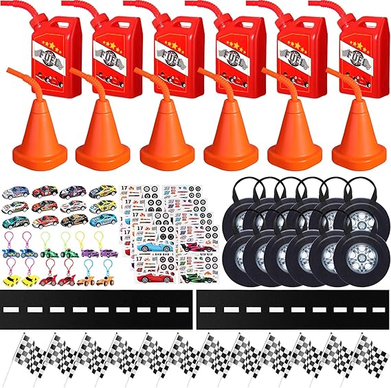 Amazon.com: Mifoci 78 Pcs Racing Birthday Party Supplies Include 6 Fuel ...