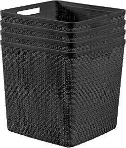 Amazon.com: Curver Set of 4 Jute Large Cube Decorative Plastic ...
