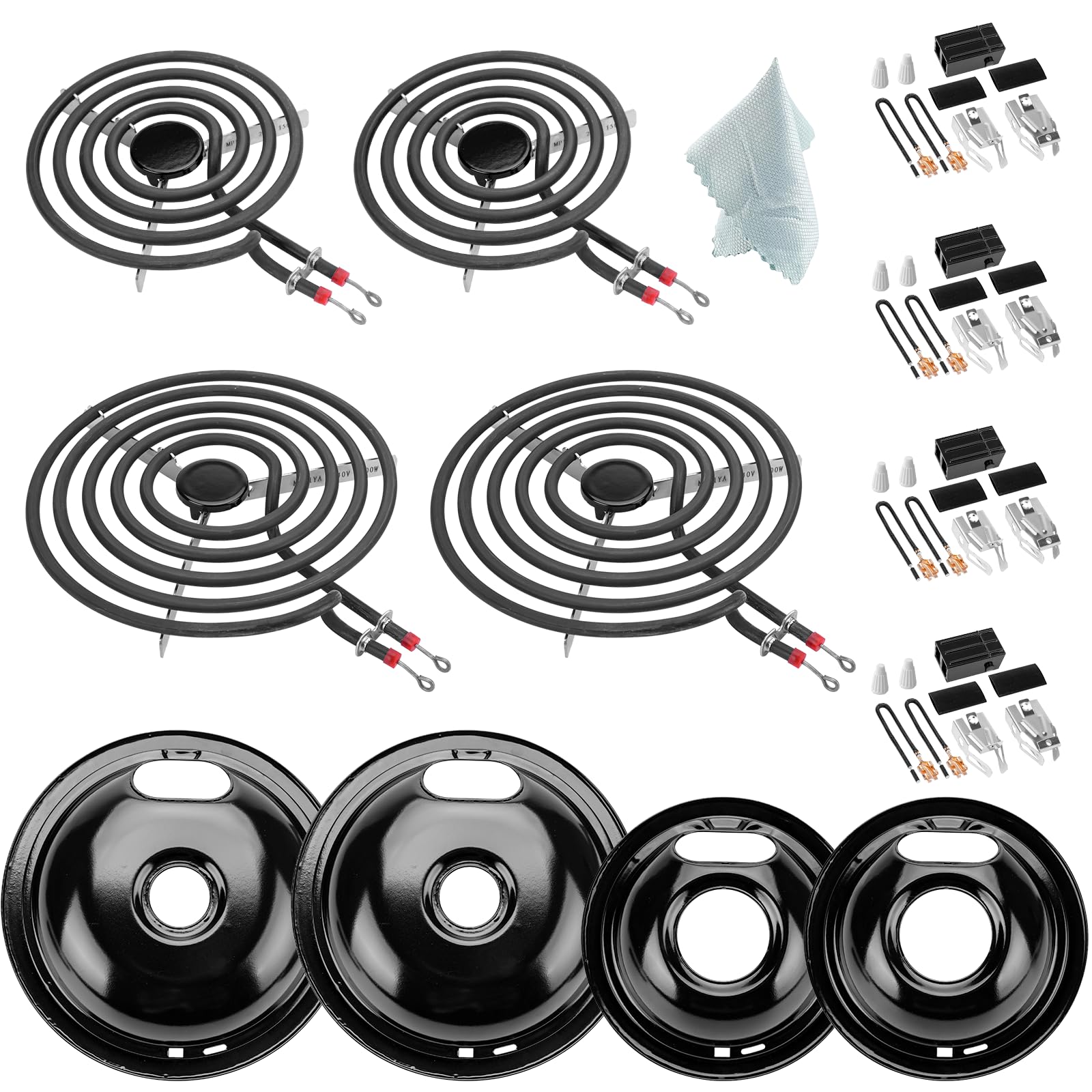 Amazon.com: W10290350 W10290353 Porcelain Burner Drip Pans & MP22YA ...