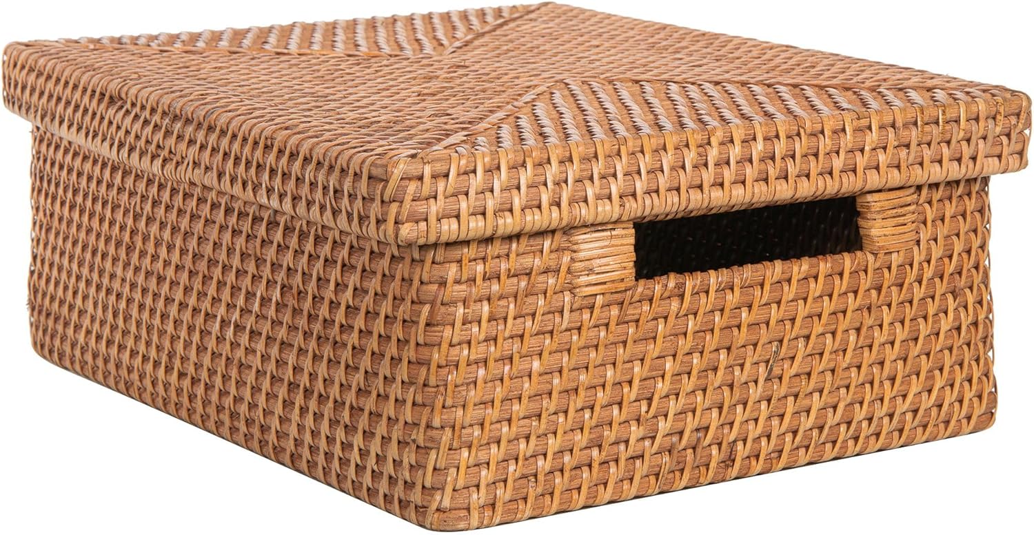 Amazon.com: Kouboo Rattan Storage Box and Decorative Shelf Basket ...