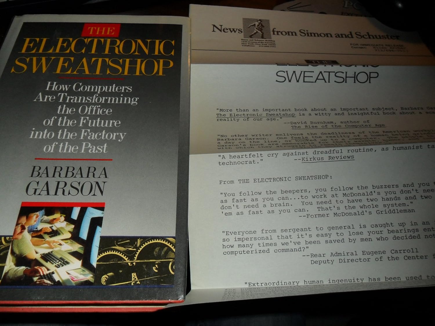 Electronic Sweatshop: How Computers Are Transforming the Office of the ...