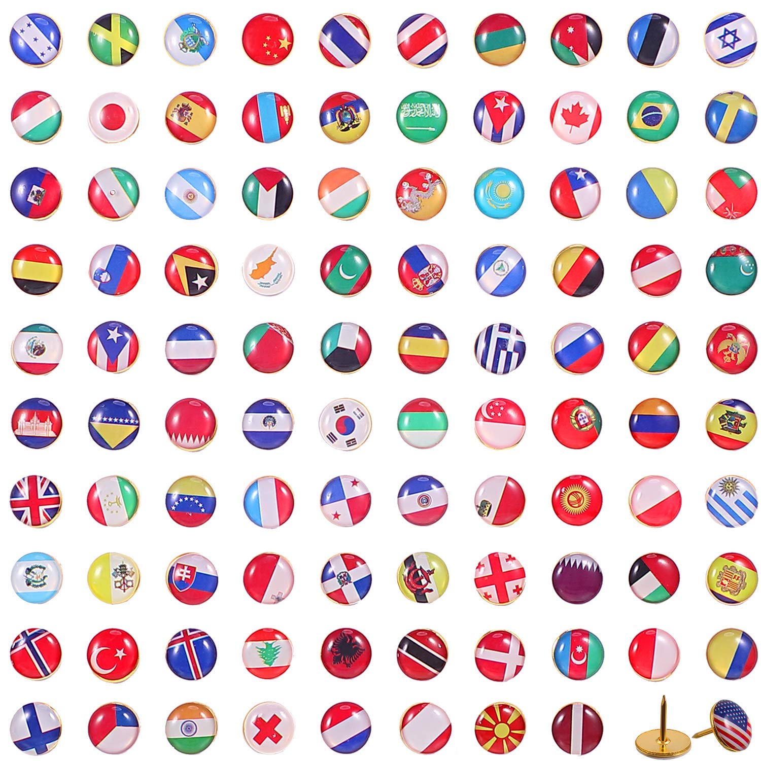 Creative Push Pins National Flag Thumb Tacks Country Map Push Pins for ...