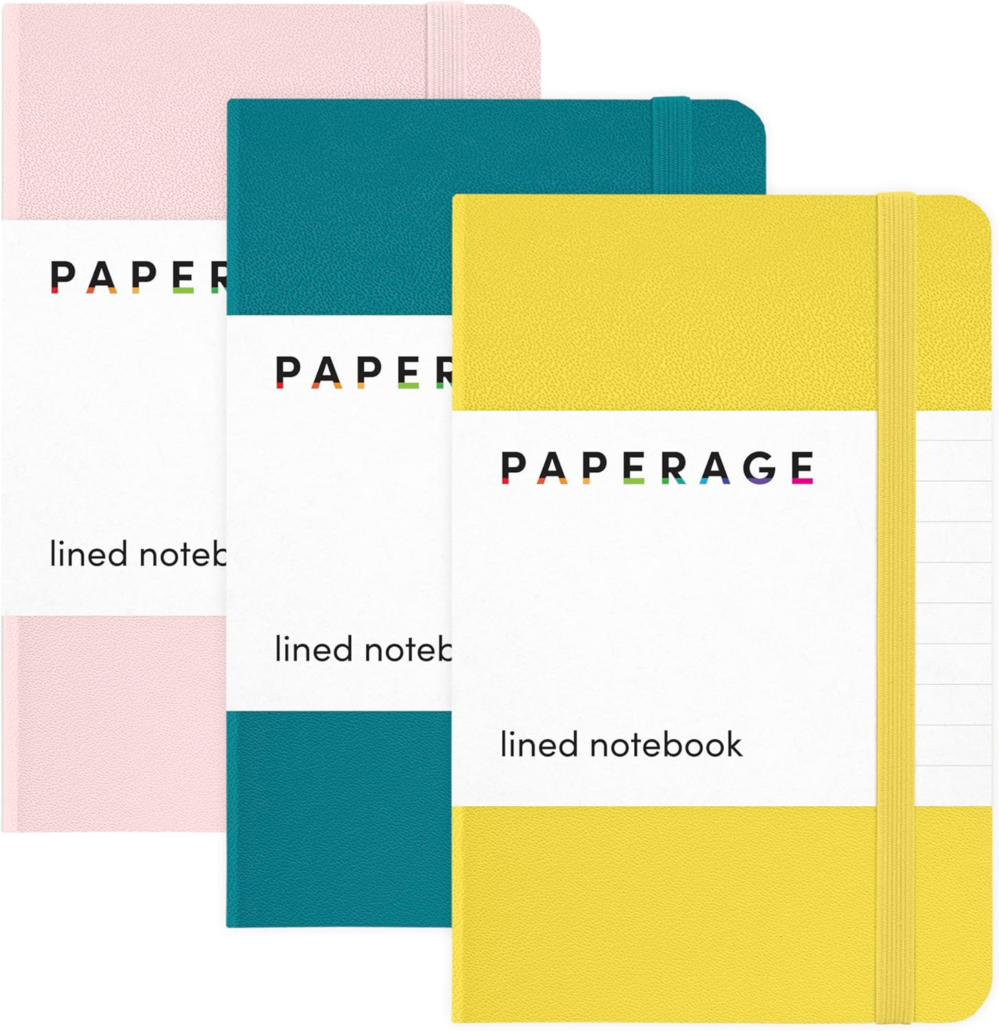 Amazon.com : PAPERAGE Lined Pocket Journal Notebook, 3 Pack, (Yellow ...