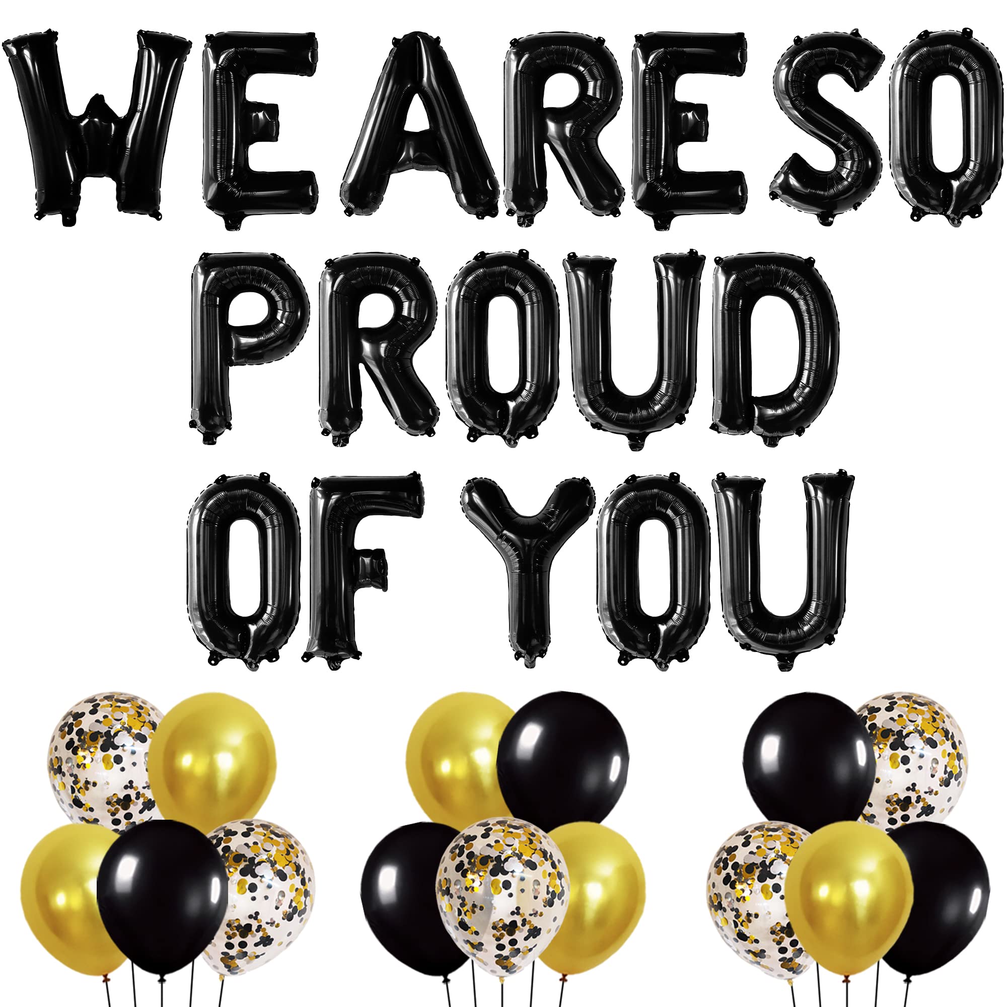Amazon.com: KatchOn, Black We Are So Proud of You Balloons - 16 Inch ...